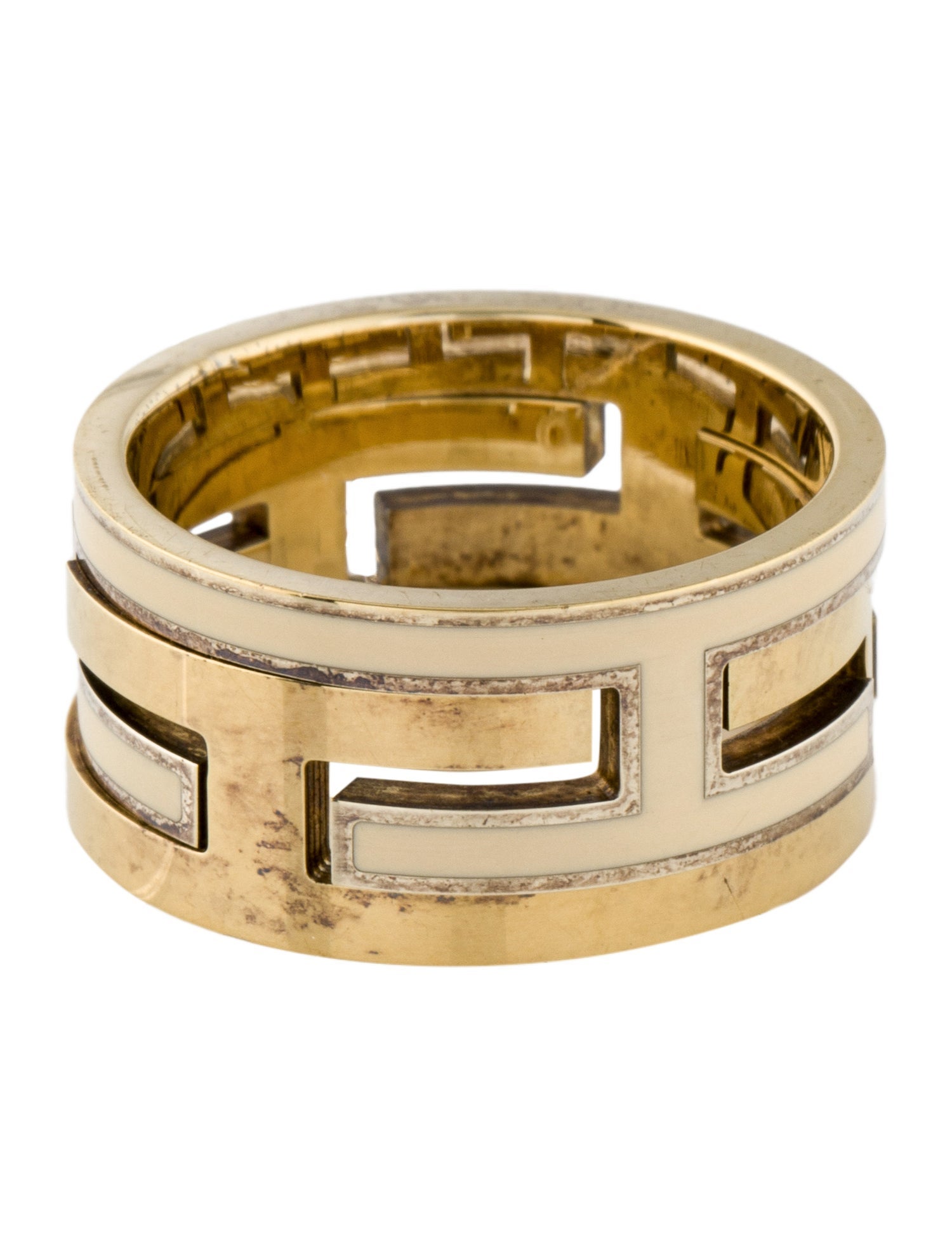 Hermès Enamel Arcane Moveable H Ring - Sterling Silver Band, Rings ...