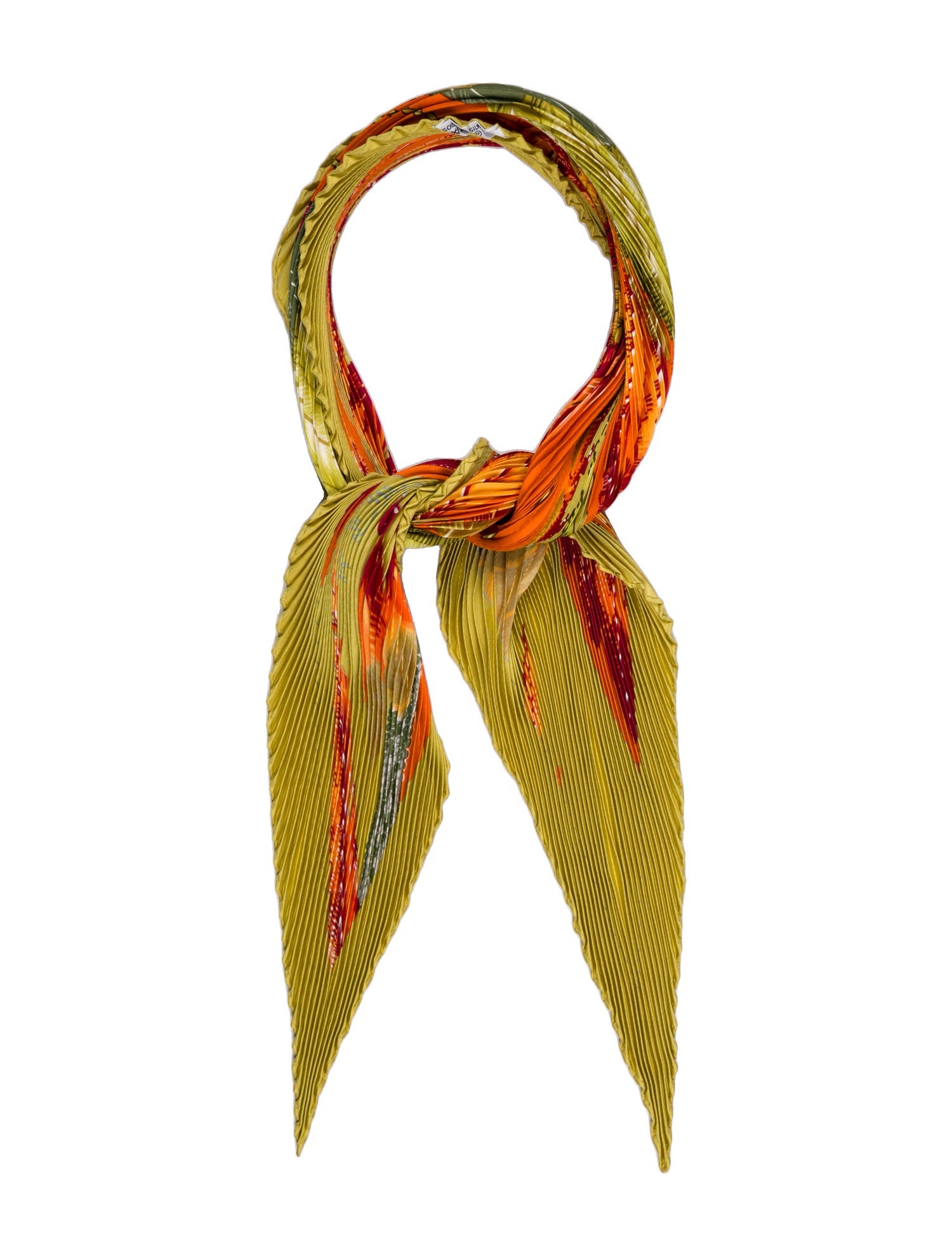 Hermès Brazil Detail Plissé Scarf - Green Scarves and Shawls ...