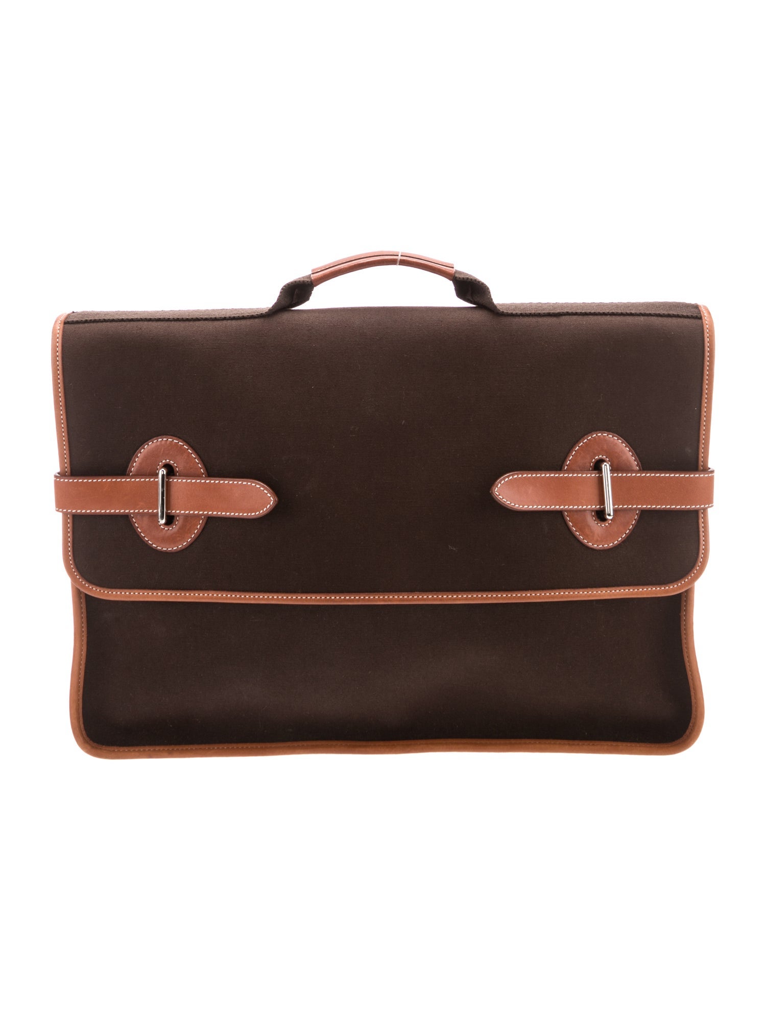 Hermès Toile Officier Cartable Buenaventura - Brown Briefcases, Bags ...