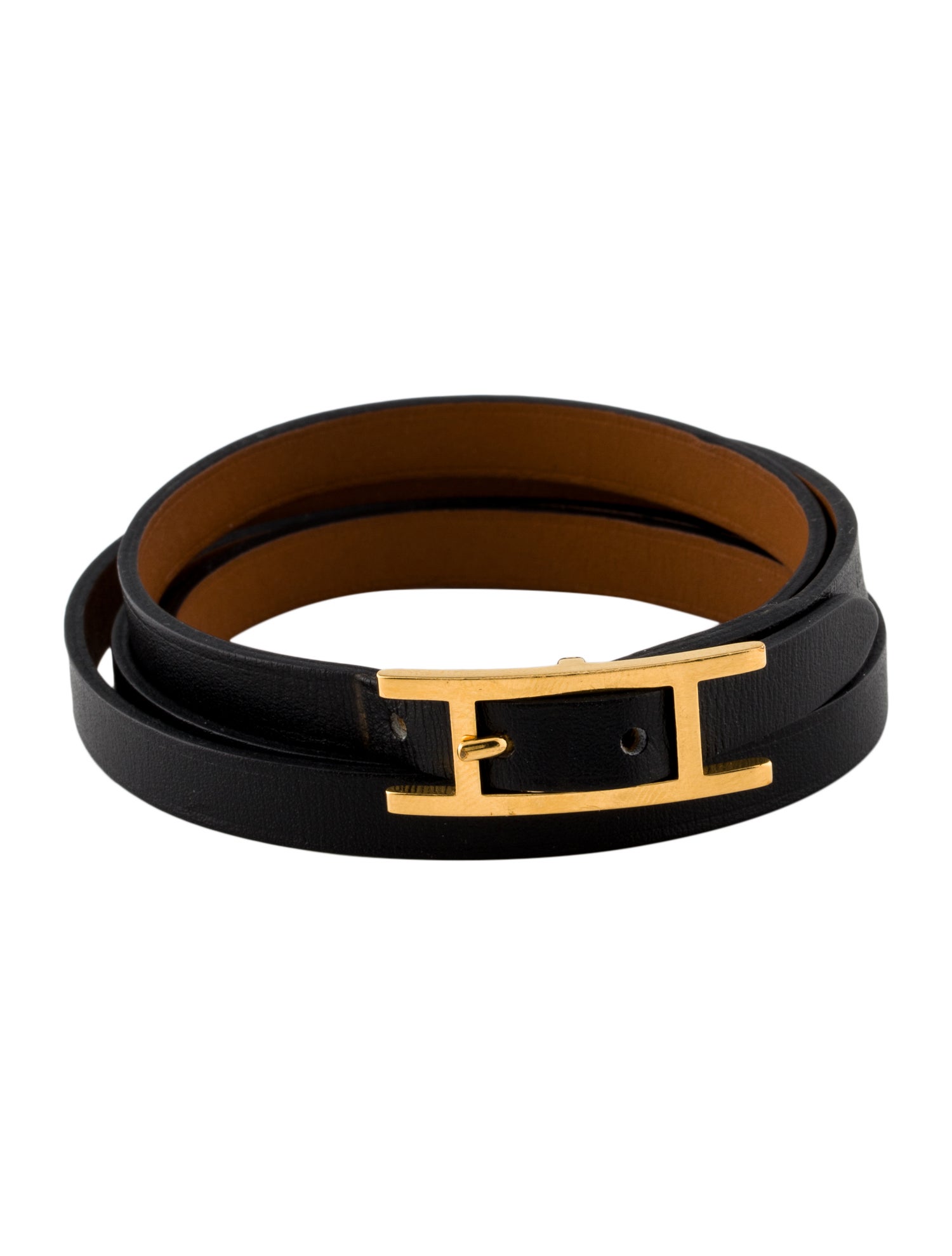 Hermès Hapi 3 MM Wrap Bracelet - 18K Yellow Gold-Plated Wrap, Bracelets ...