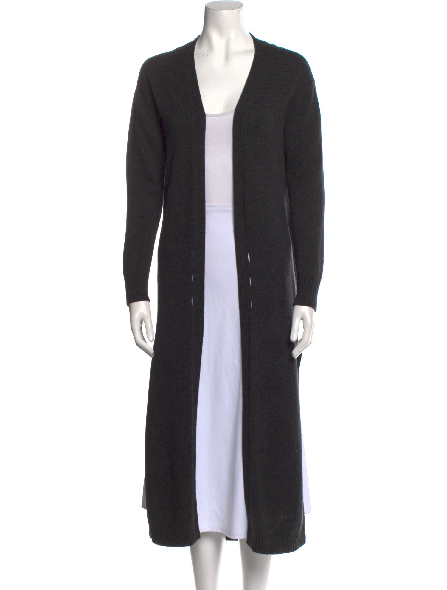 Hermès Cashmere Open Front Sweater - Grey Knitwear, Clothing ...