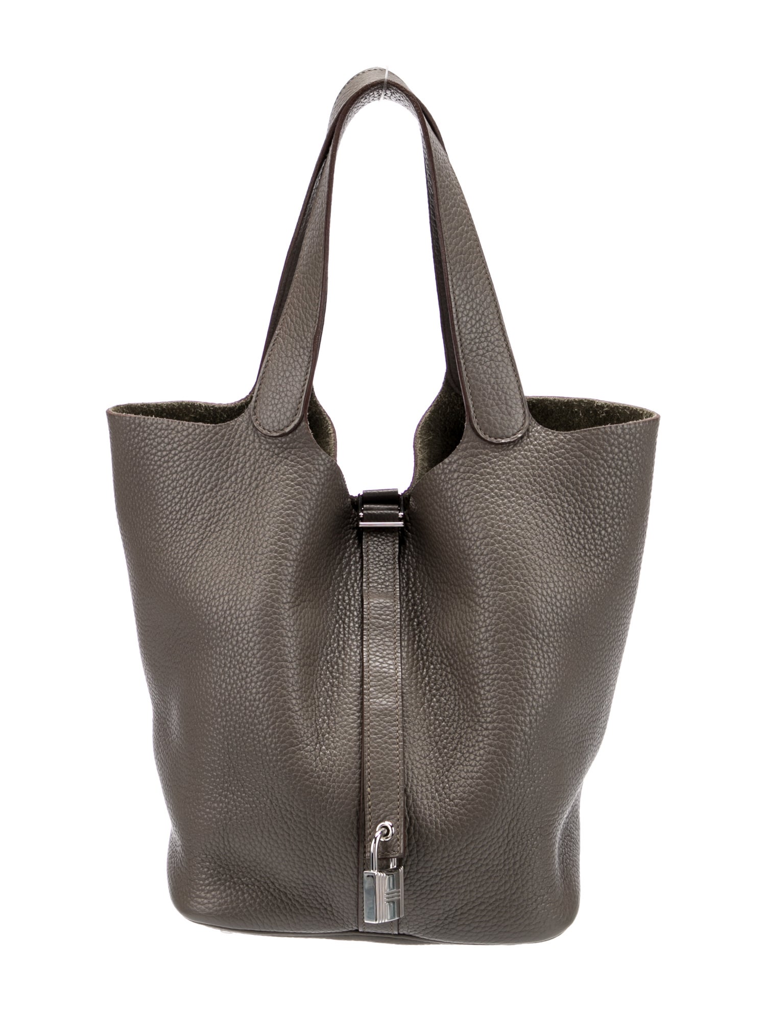Hermès Clemence Picotin Lock 26 - Grey Bucket Bags, Handbags ...