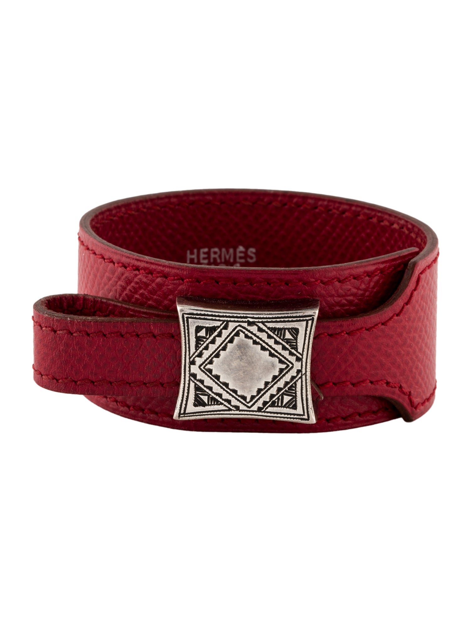 Hermès Vintage Artemis Touareg Wrap Bracelet - Red, Sterling Silver ...
