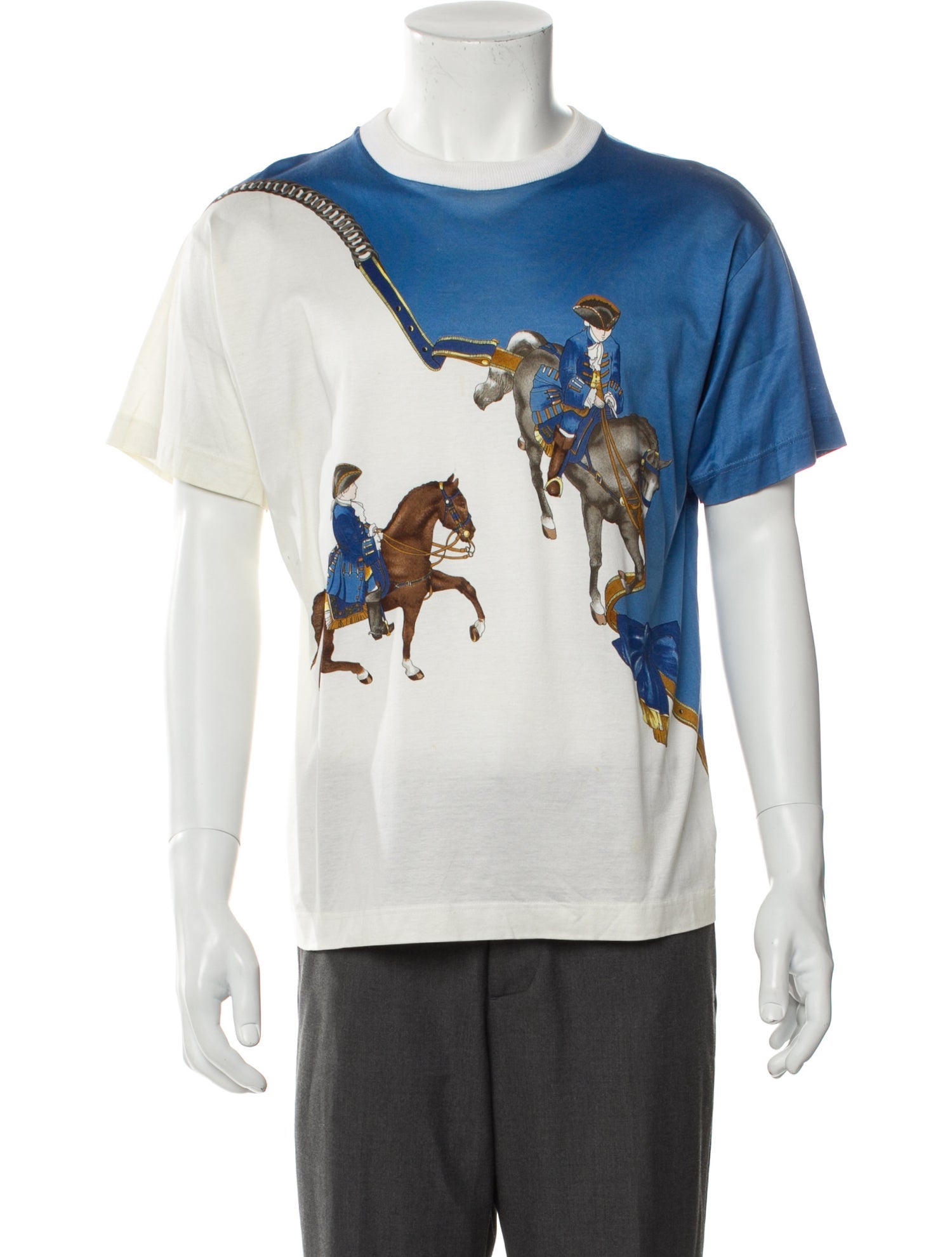 Hermès Graphic Print Crew Neck T-Shirt - Neutrals T-Shirts, Clothing ...