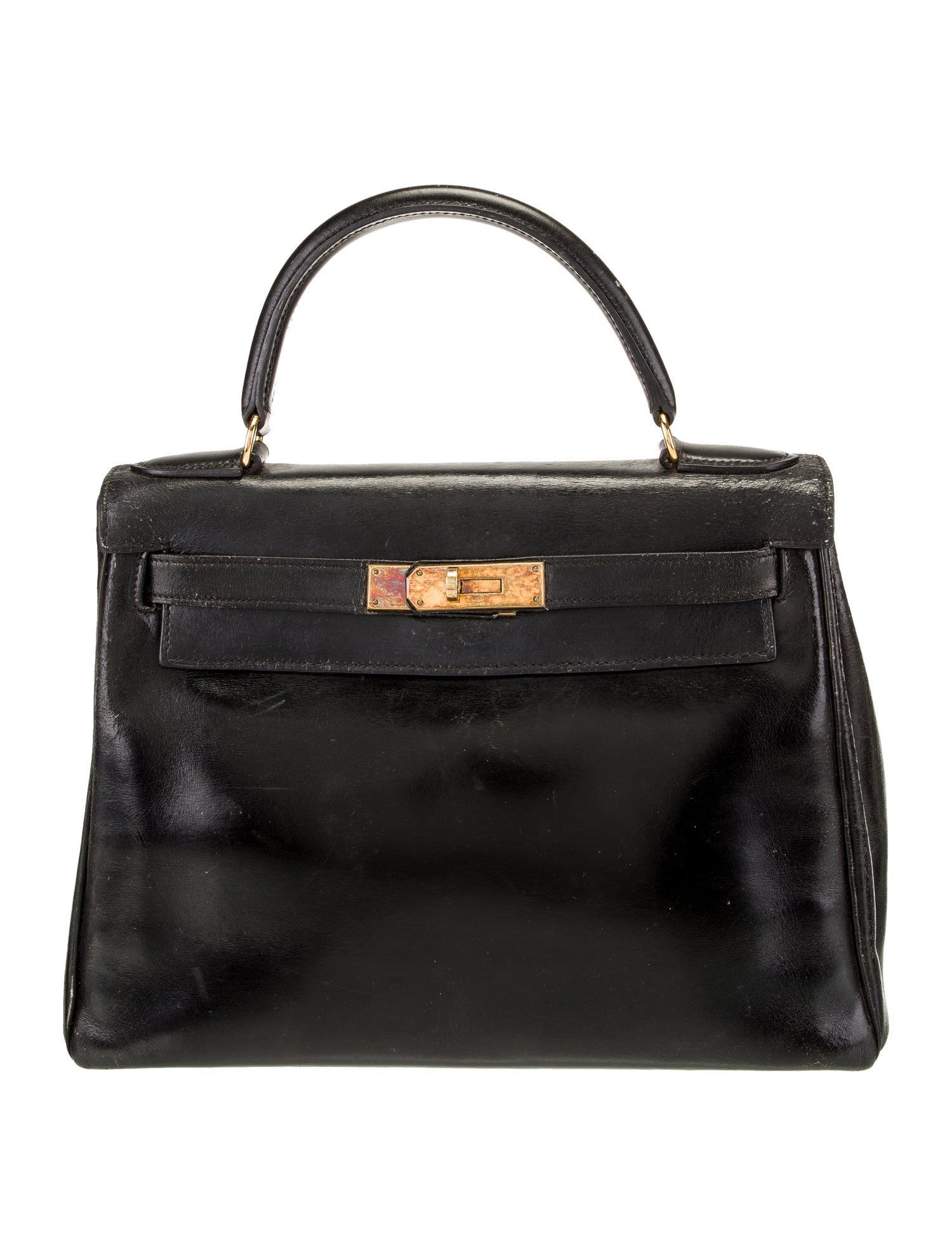 Hermès Box Kelly Retourne 28 - Black Handle Bags, Handbags - HER680776 ...