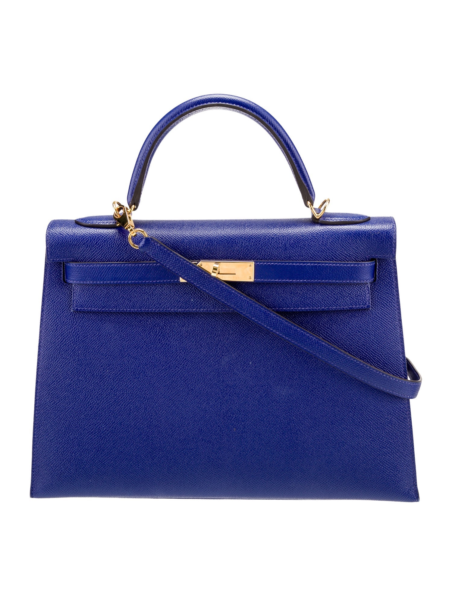 Hermès Togo Kelly II Retourne 25 - Blue Handle Bags, Handbags ...