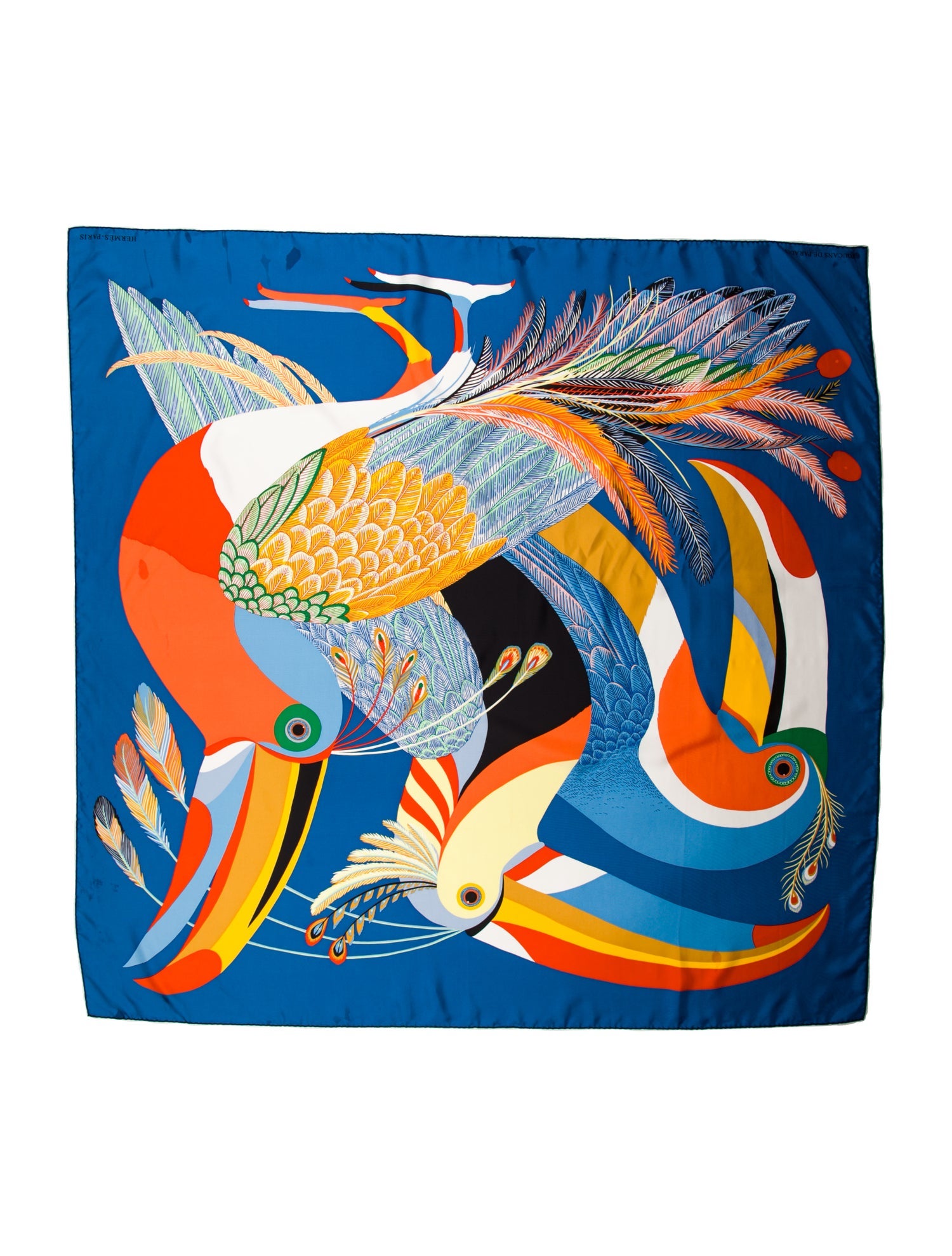 Hermès Toucans De Paradis Silk Shawl - Blue Scarves and Shawls, Accessories - HER681972 | The ...