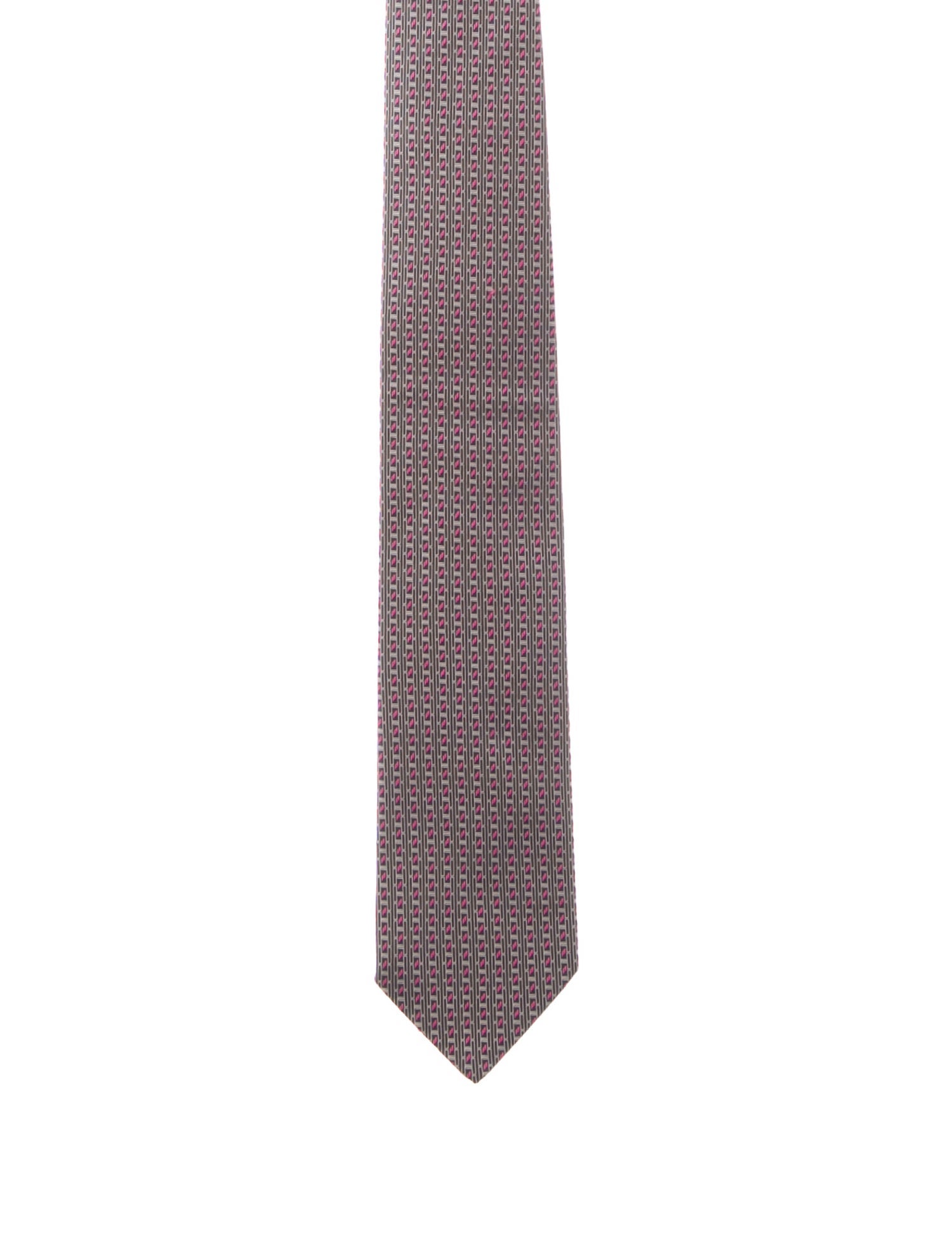 Hermès Pattern Print Silk Tie - Grey Ties, Suiting Accessories - HER684336 | The RealReal