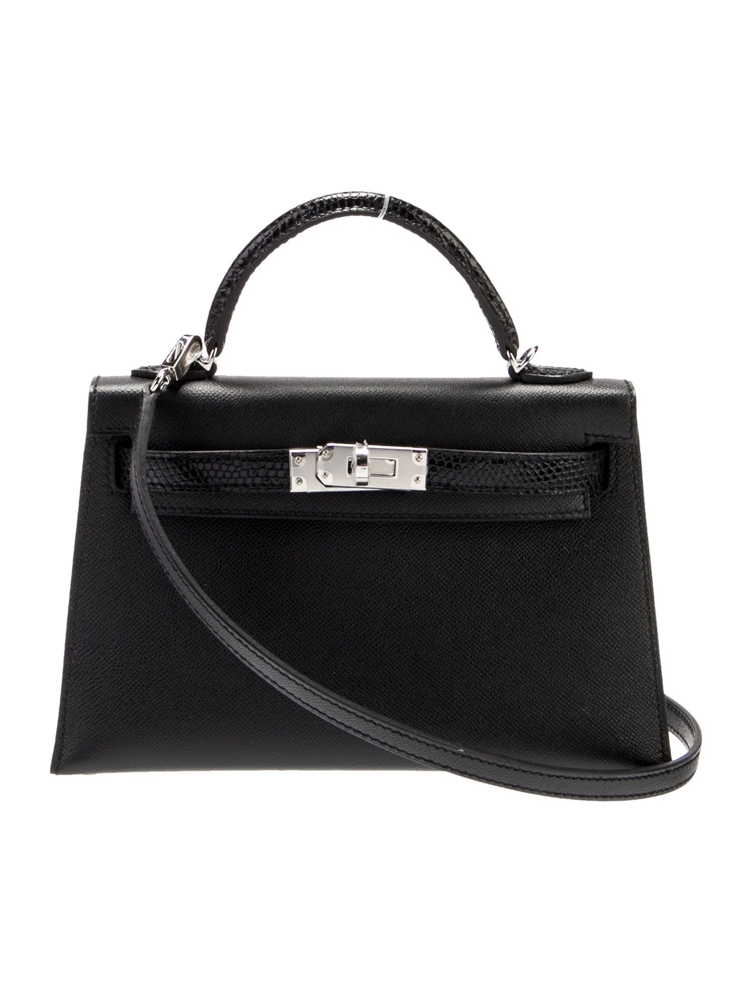 Hermès 2024 Madame & Lizard Mini Kelly II Touch Sellier 20 - Black Mini ...