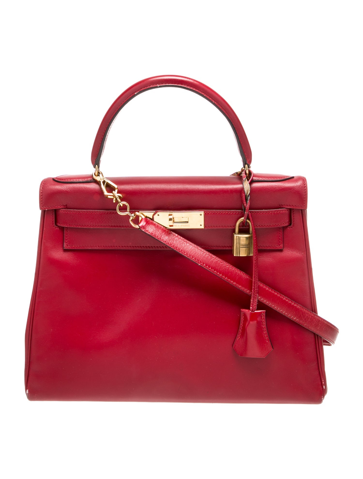 Hermès Box Kelly Retourne I 28 - Red Handle Bags, Handbags - HER695672 ...