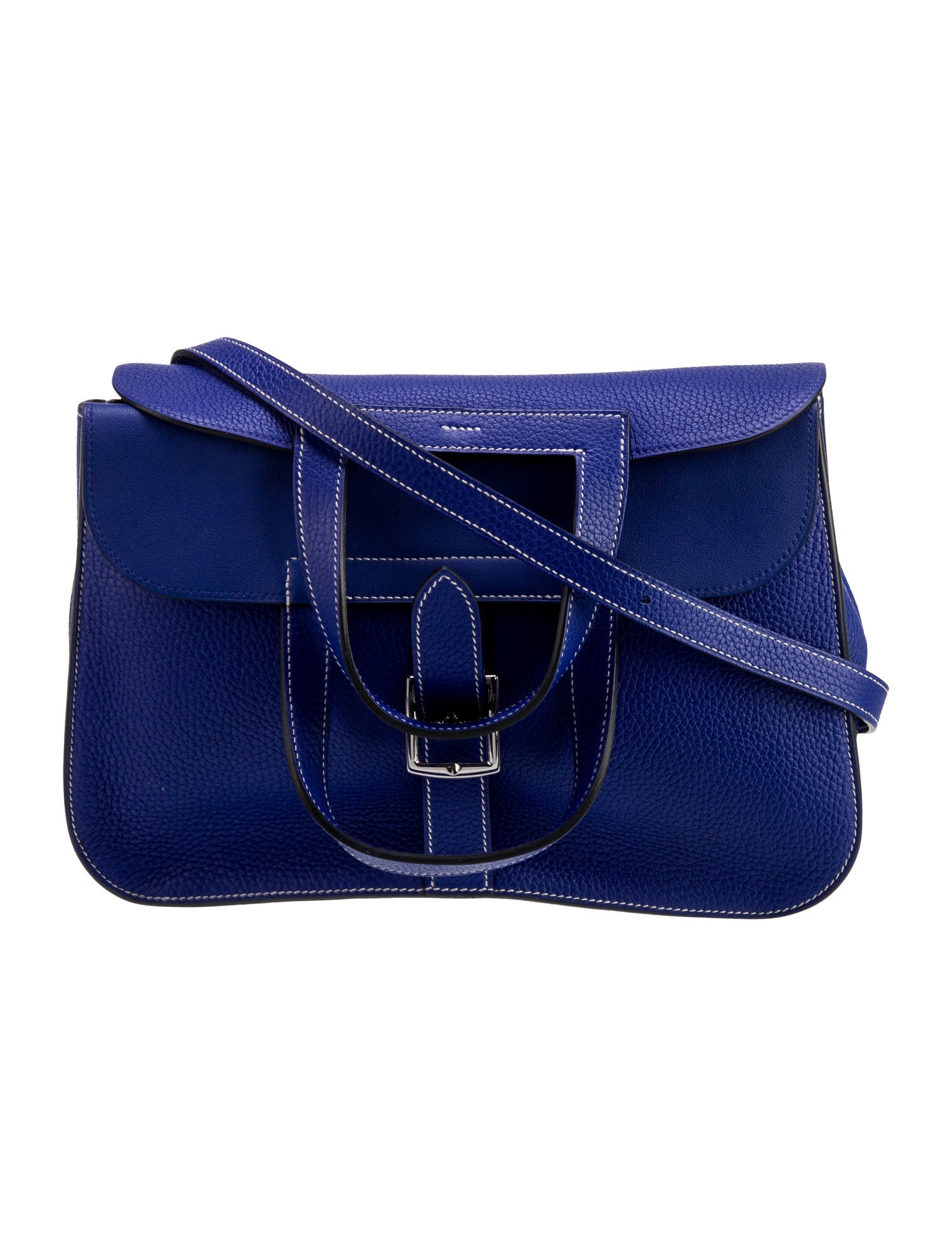 Hermès Clemence Halzan 31 GM - Blue Handle Bags, Handbags - HER696062 ...