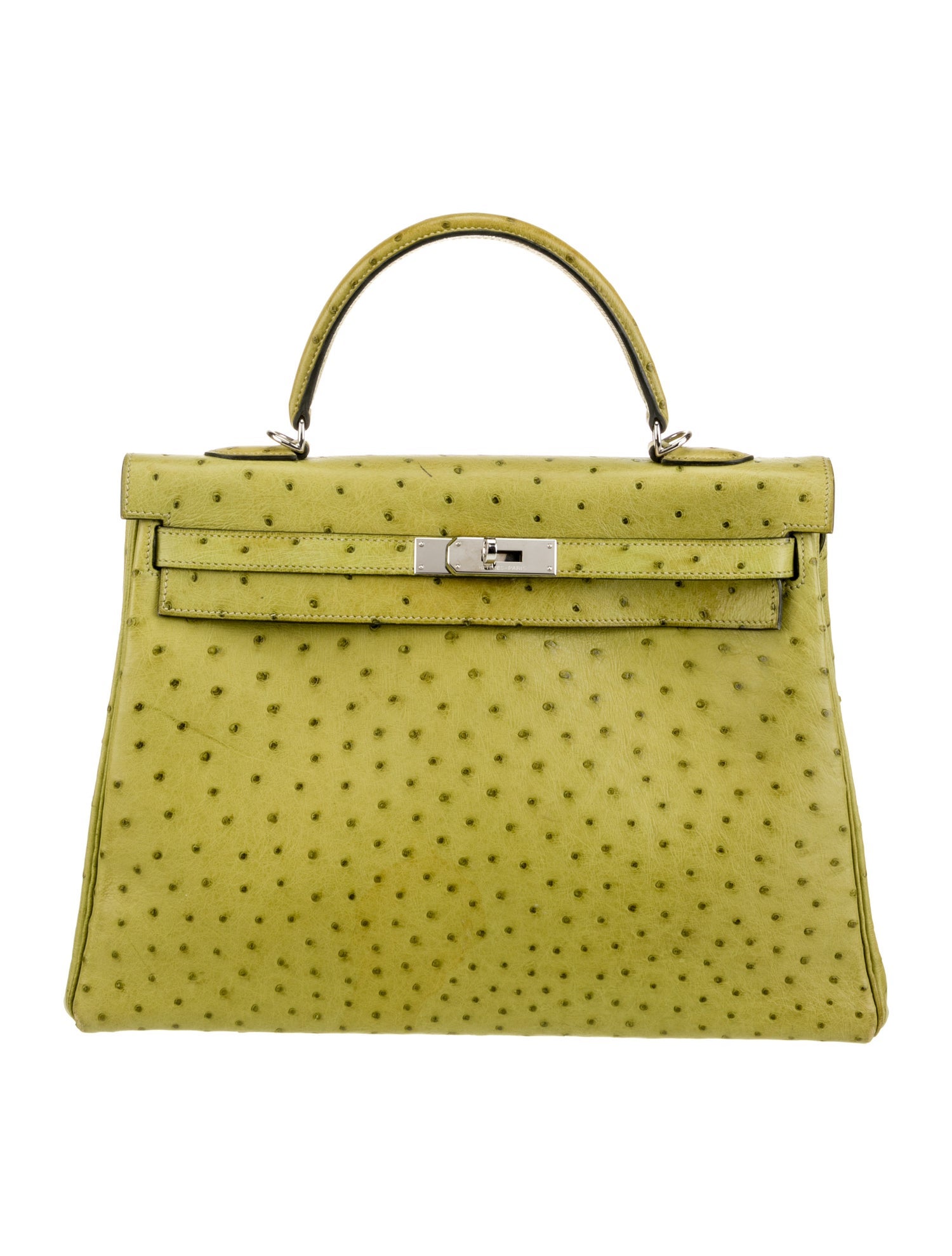 Hermès Ostrich Kelly II Retourne 35 - Green Handle Bags, Handbags ...