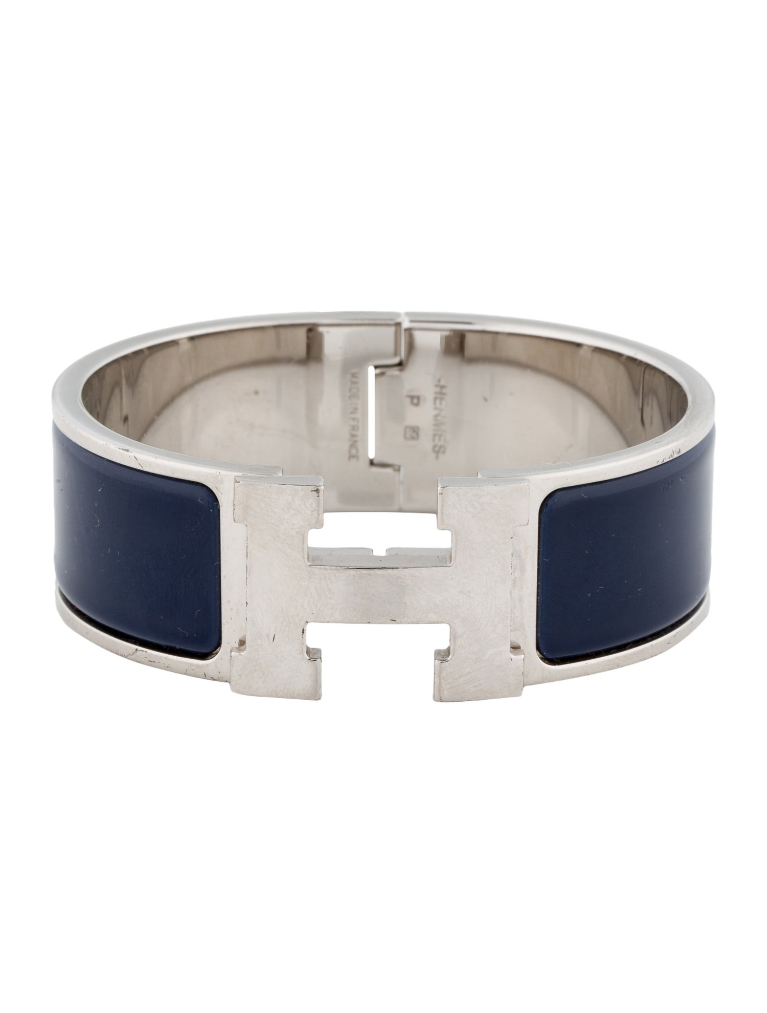Hermès Clic Clac H Bangle Bracelet - Blue, Palladium-Plated Bangle ...