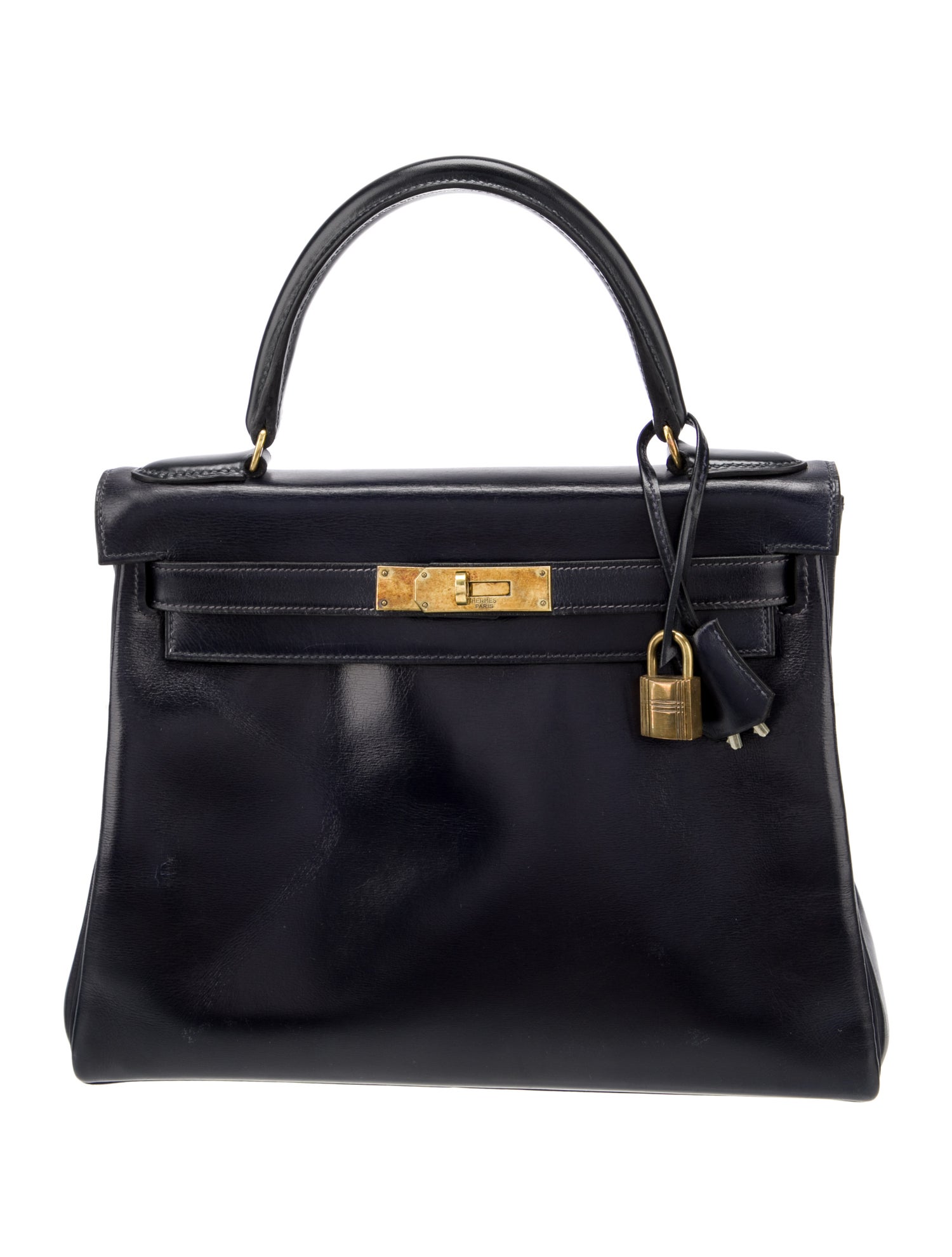 Hermès Box Kelly Retourne 28 - Blue Handle Bags, Handbags - HER704430 ...