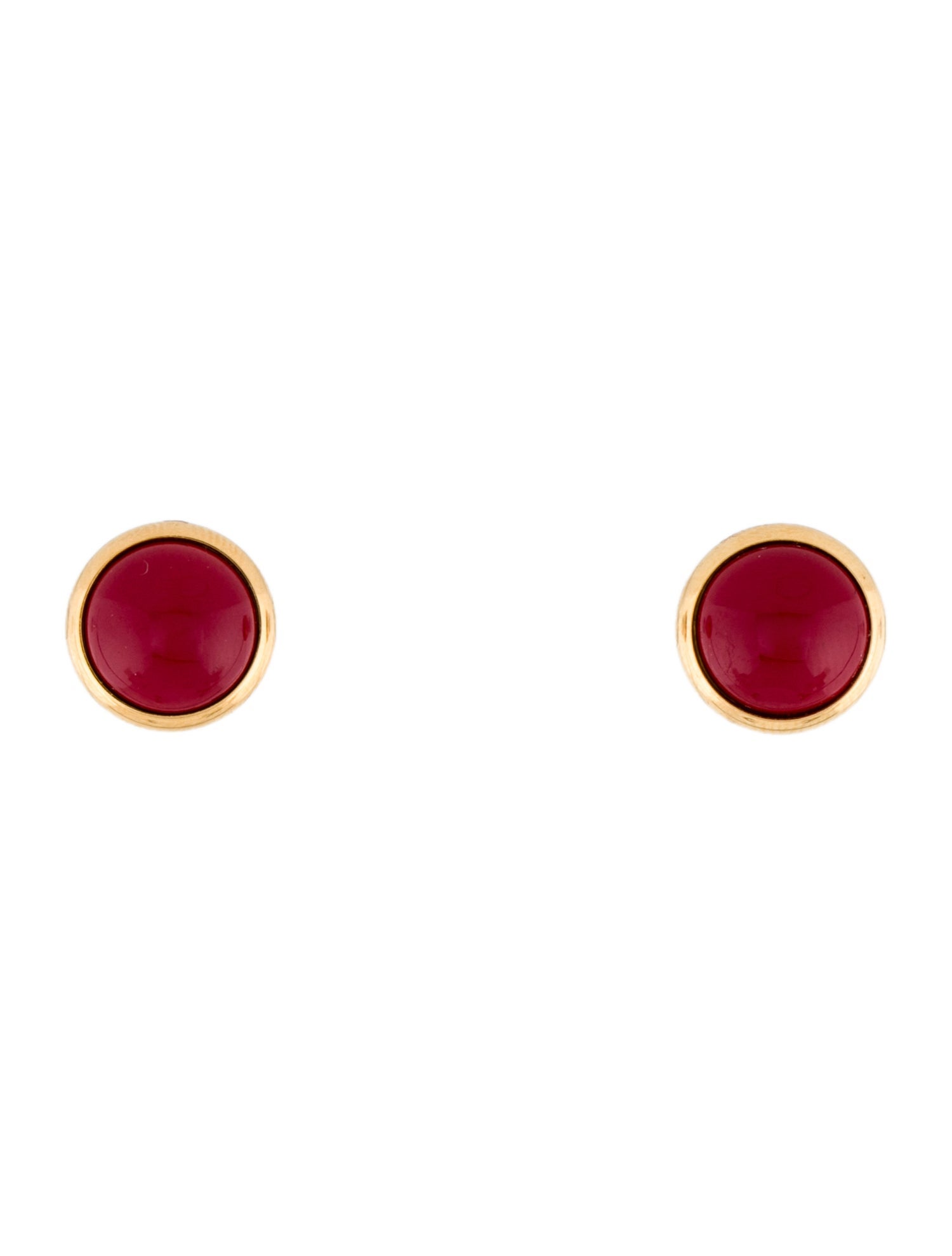 Hermès Enamel Eclipse Stud Earrings - Red, 18K Yellow Gold-Plated Stud, Earrings - HER709053 ...