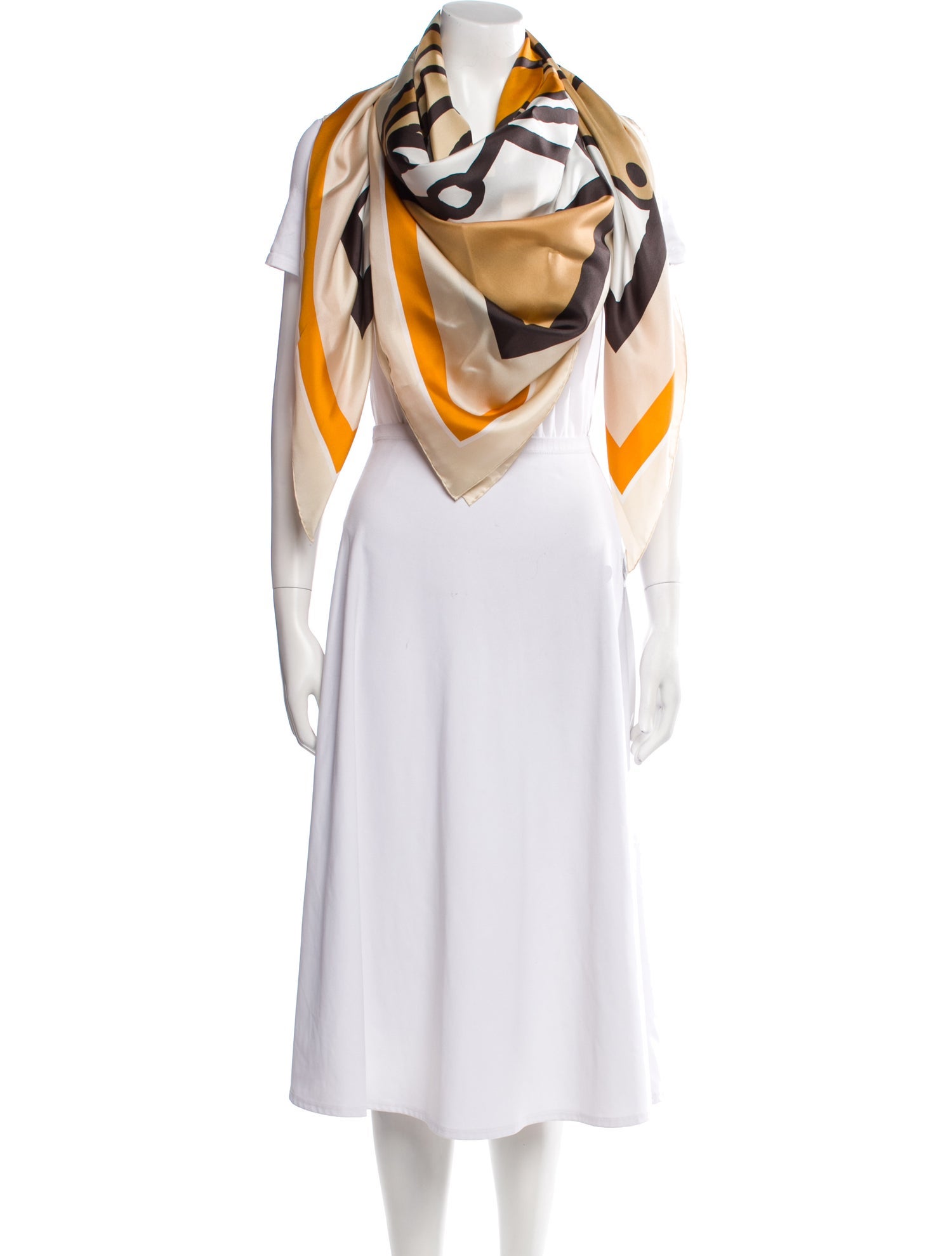 Hermès Robe du Soir Silk Shawl - Neutrals Scarves and Shawls ...