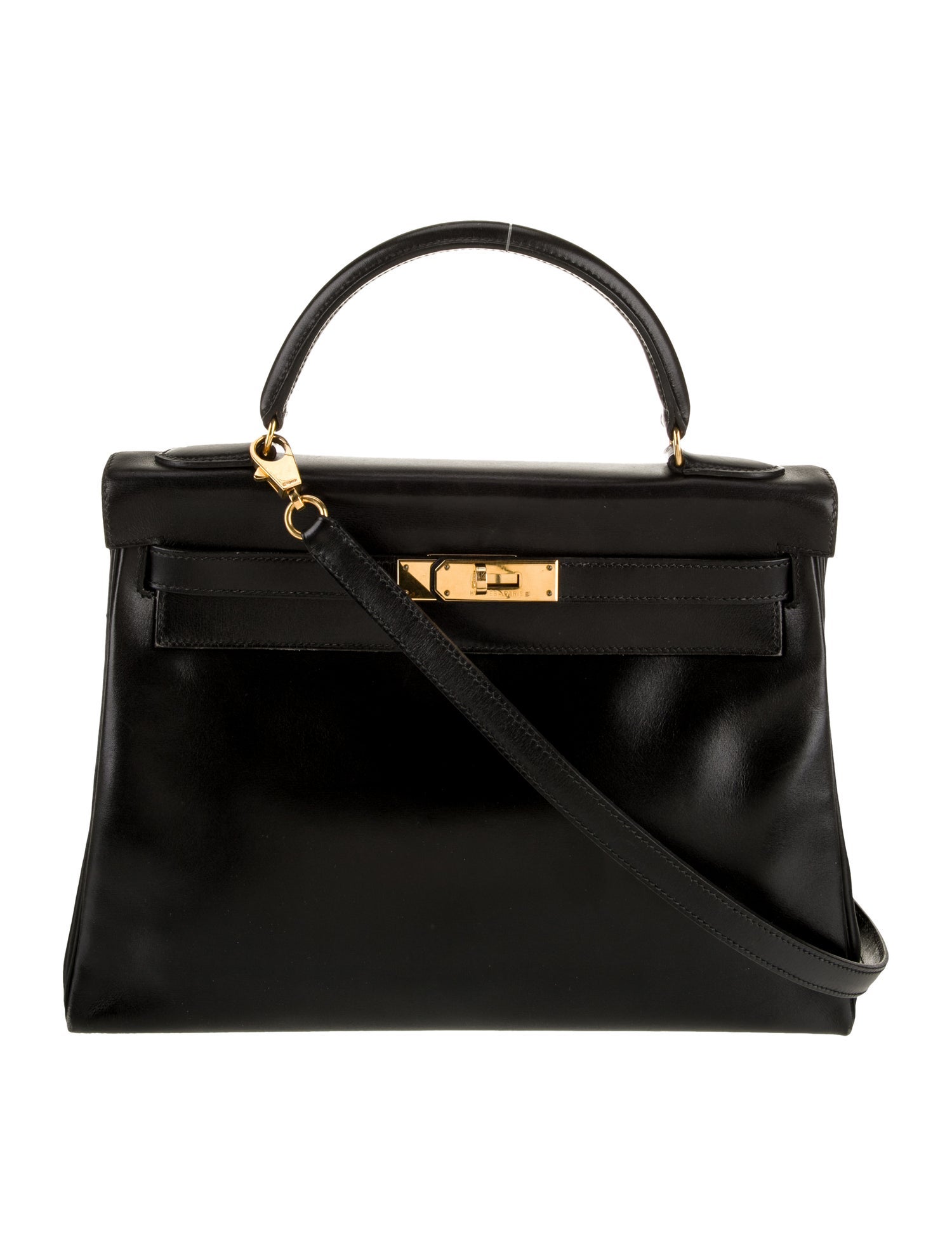 Hermès Box Kelly Retourne 32 - Black Handle Bags, Handbags - HER716568 ...