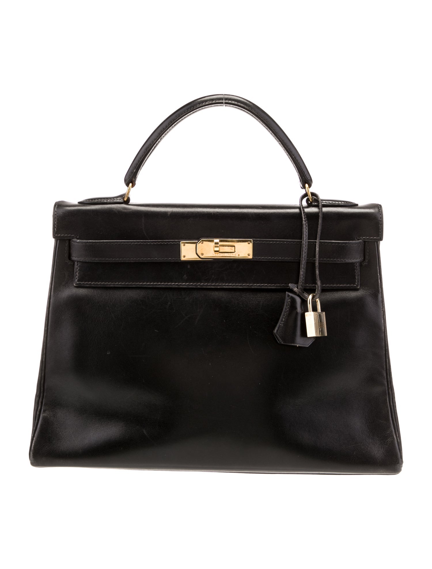 Hermès Vintage Box Kelly Retourne 32 - Black Handle Bags, Handbags ...