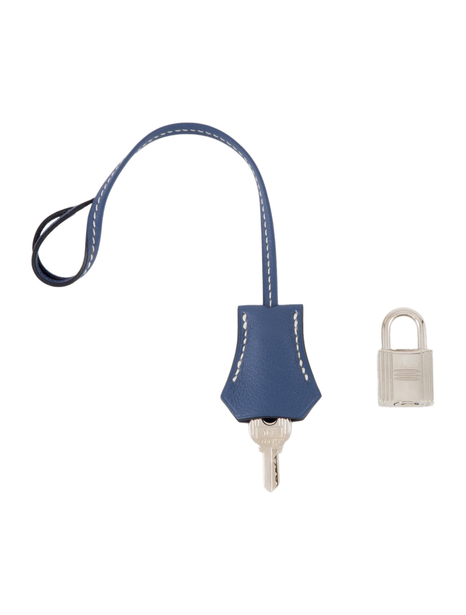 Hermès Clemence Clochette Cadena Lock & Key Set - Blue Bag Accessories ...