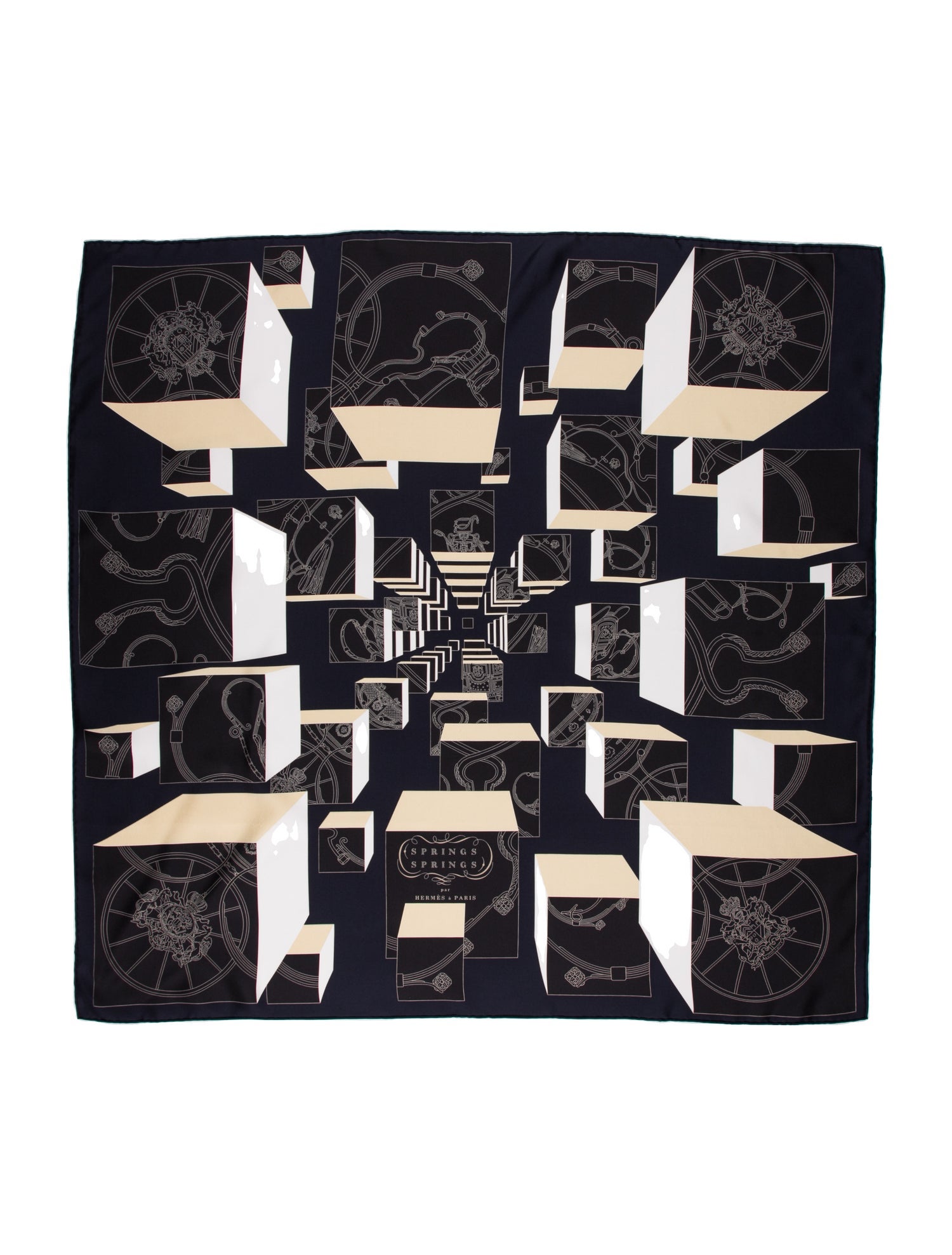Hermès Springs Springs Silk Scarf - Blue Scarves and Shawls ...