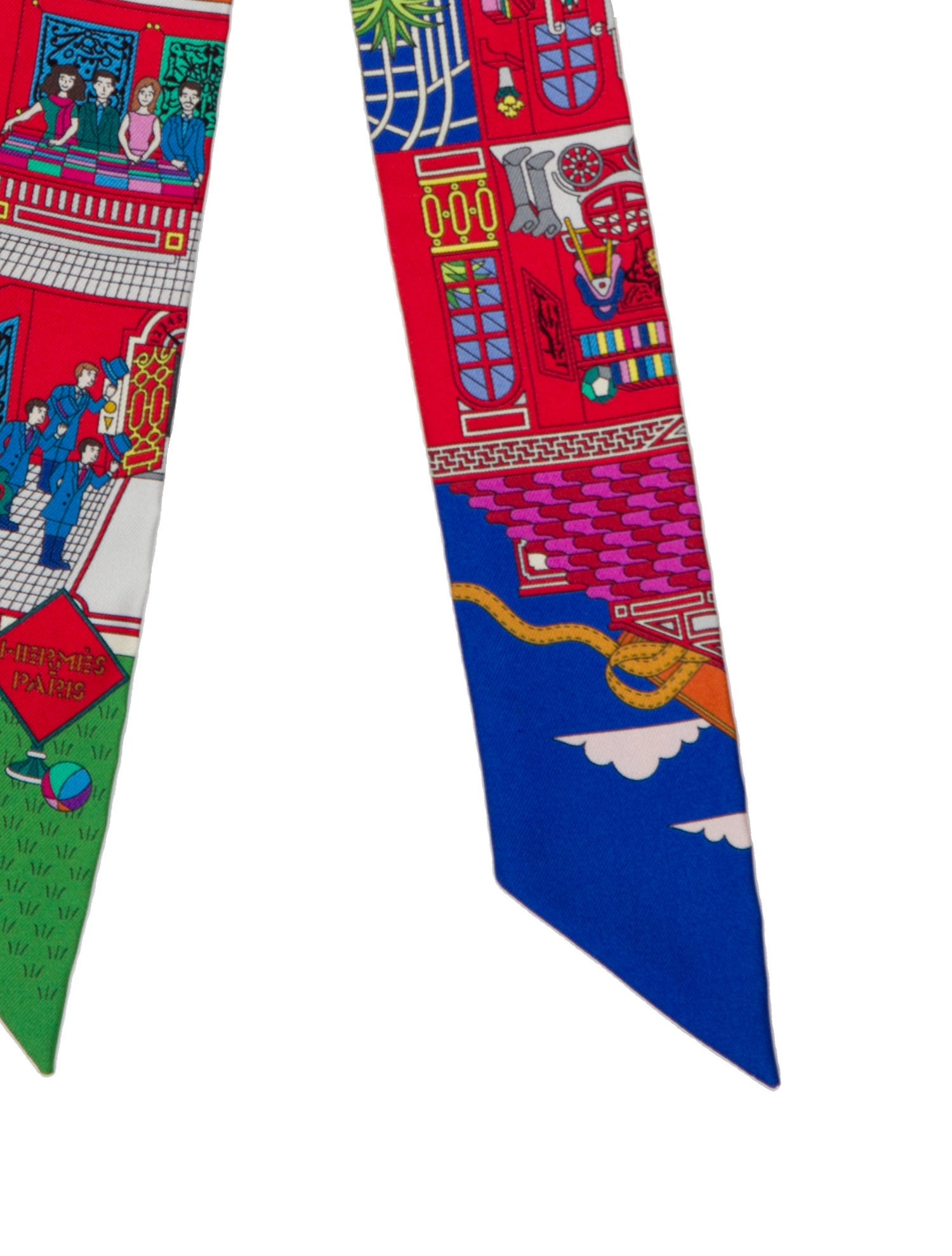 Hermès Animapolis Silk Twilly Scarf - Yellow Scarves and Shawls ...