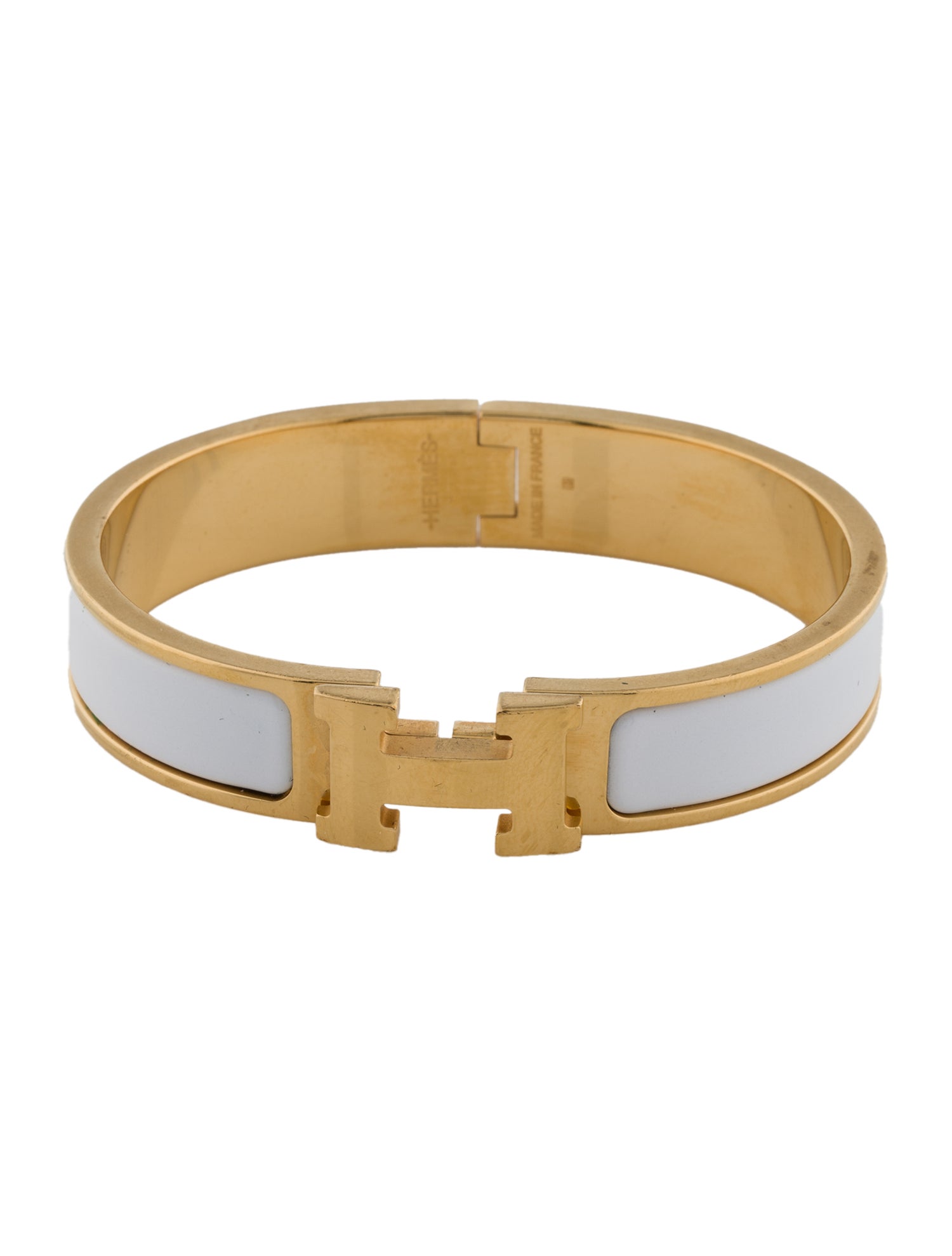 Hermès Clic H Enamel Bangle w/ Tags - Purple, 18K Rose Gold-Plated Bangle, Bracelets - HER713335 ...
