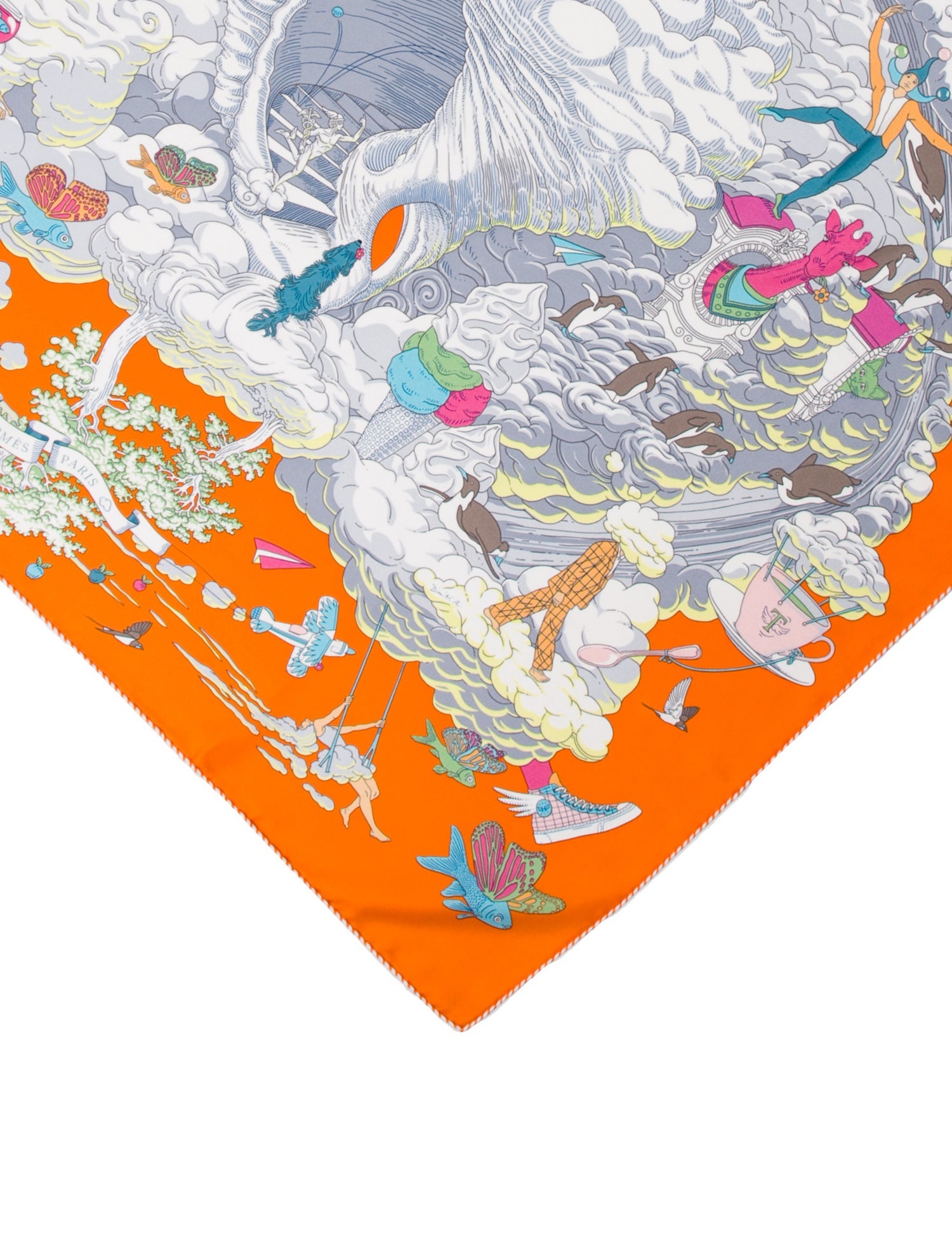 Hermès Sur Mon Nuage Silk Scarf - Orange Scarves and Shawls ...