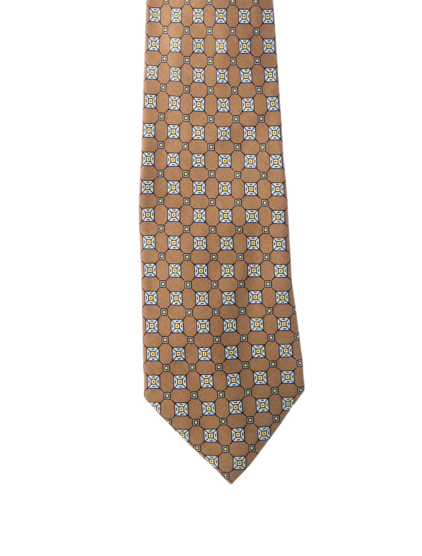 Hermès Pattern Print Silk Tie - Brown Ties, Suiting Accessories - HER738211 | The RealReal