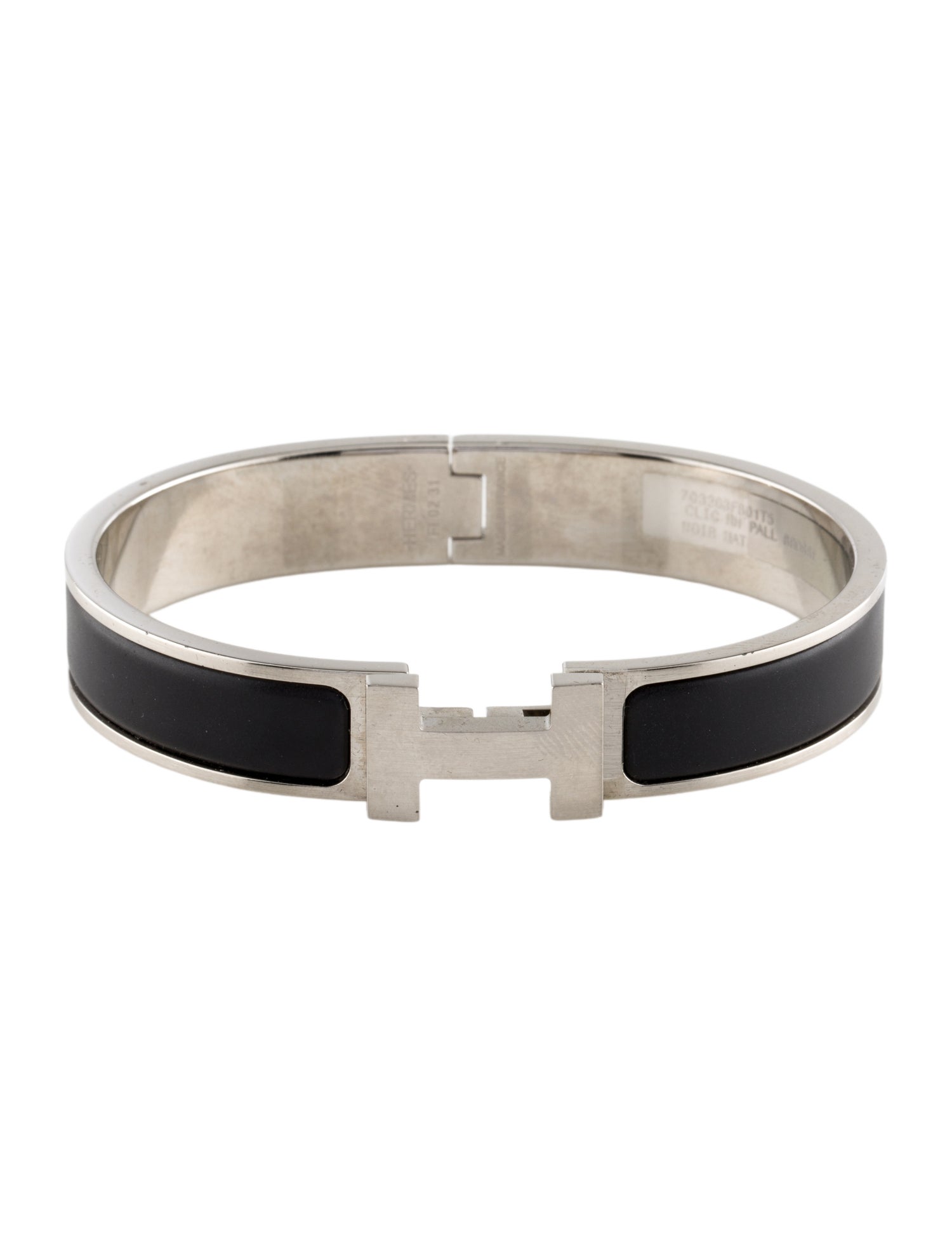 Hermès Clic HH Bracelet - Black, Palladium-Plated Bangle, Bracelets ...