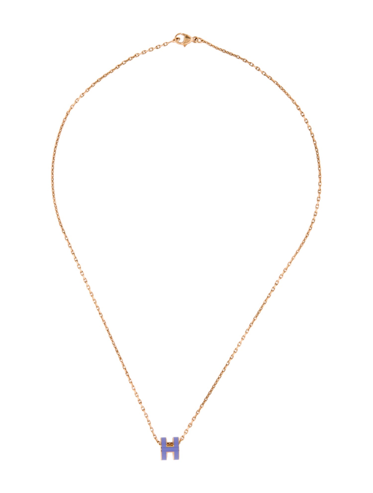 Hermès Enamel Mini Pop H Pendant Necklace - 18K Yellow Gold-Plated ...