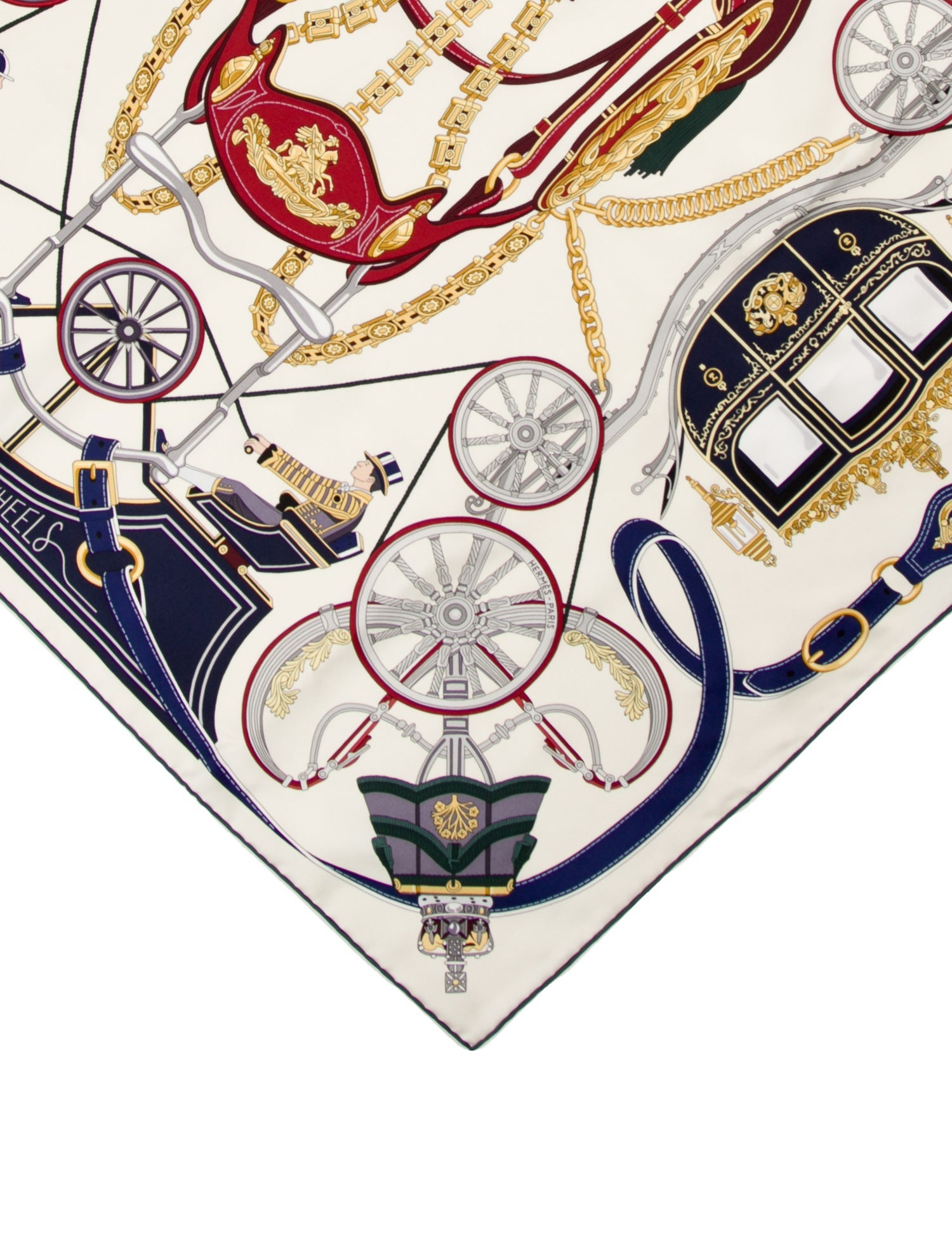 Hermès Stately Wheels Silk Scarf - Blue Scarves and Shawls, Accessories ...