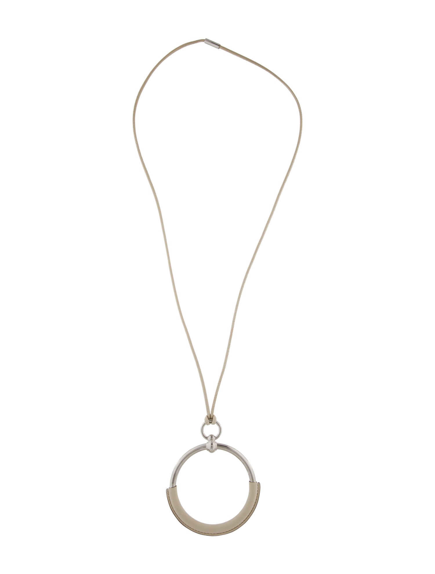 Hermès Leather Loop Pendant Necklace - Neutrals Pendant Necklace ...