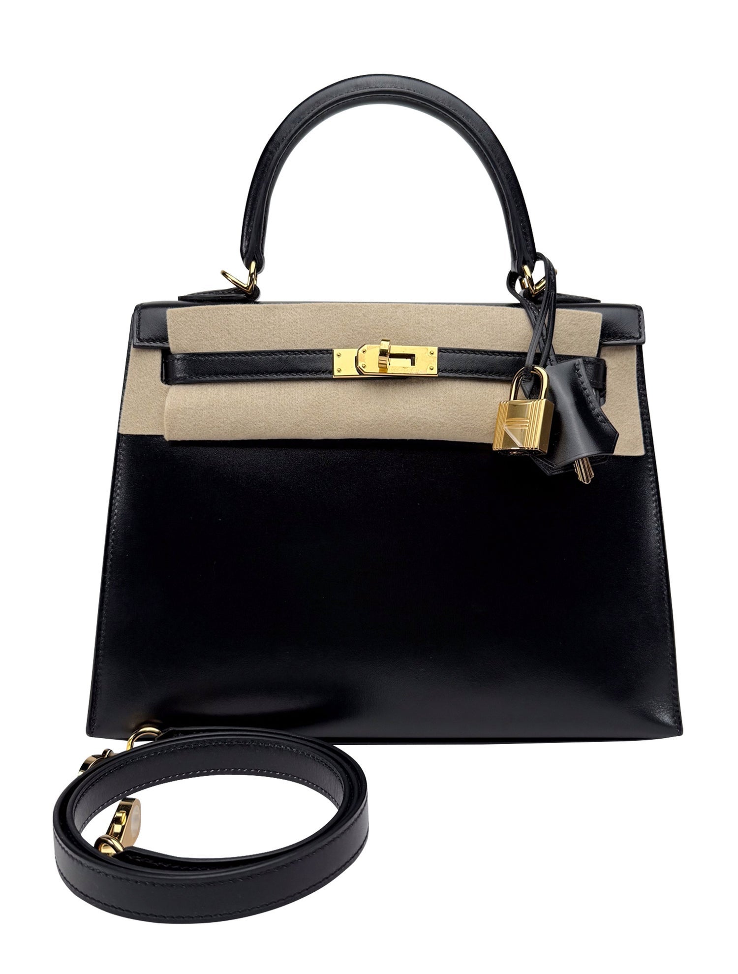 Hermès Box Leather Kelly 25 2024 - Black Handle Bags, Handbags ...