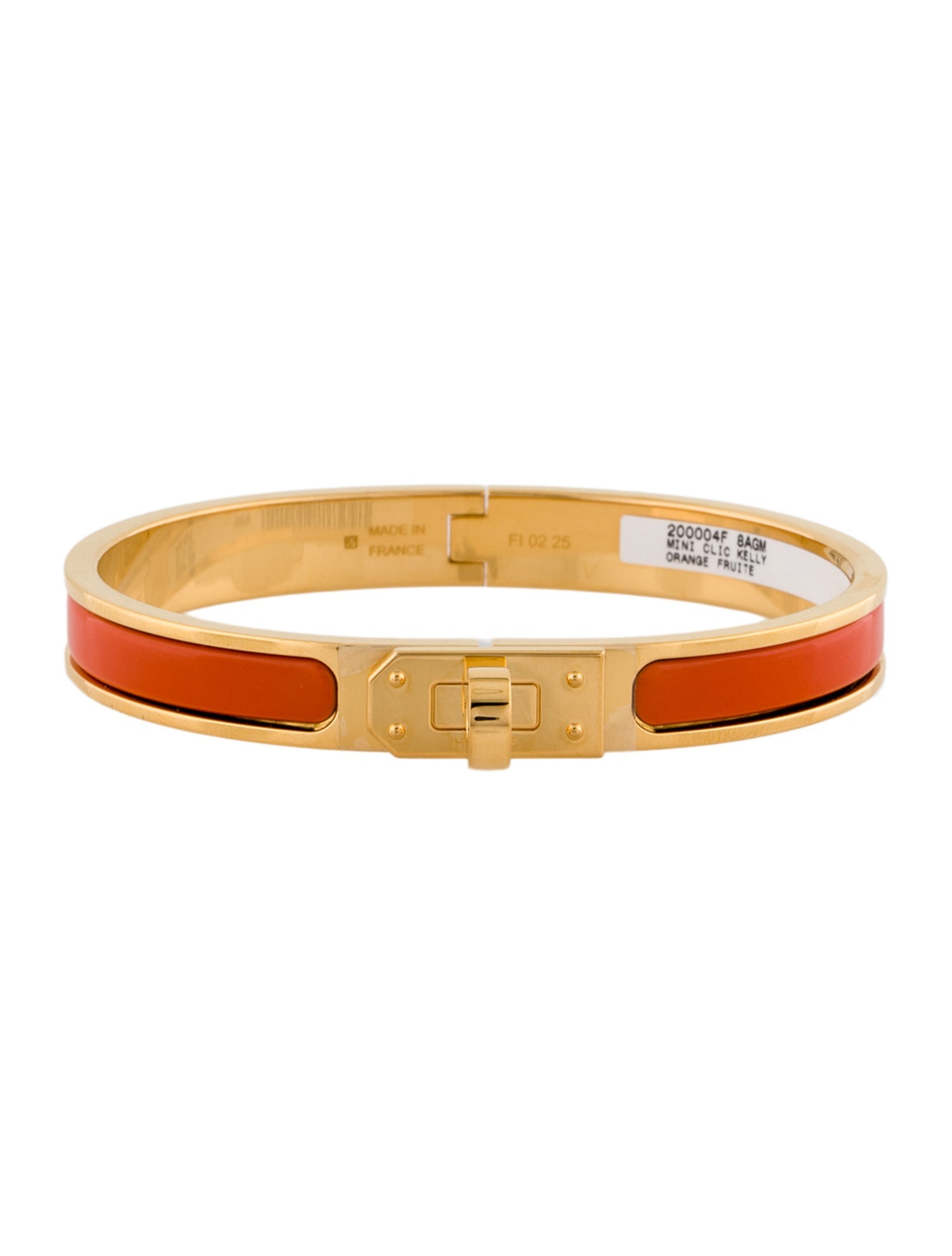 Hermès Mini Clic Kelly Bracelet - Orange Bangle, Bracelets - HER762117 ...