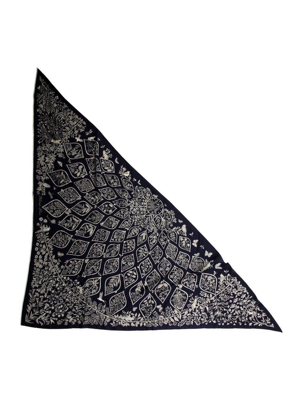Hermès Plantes Officinales Cashmere Triangle Scarf - Blue Scarves and ...