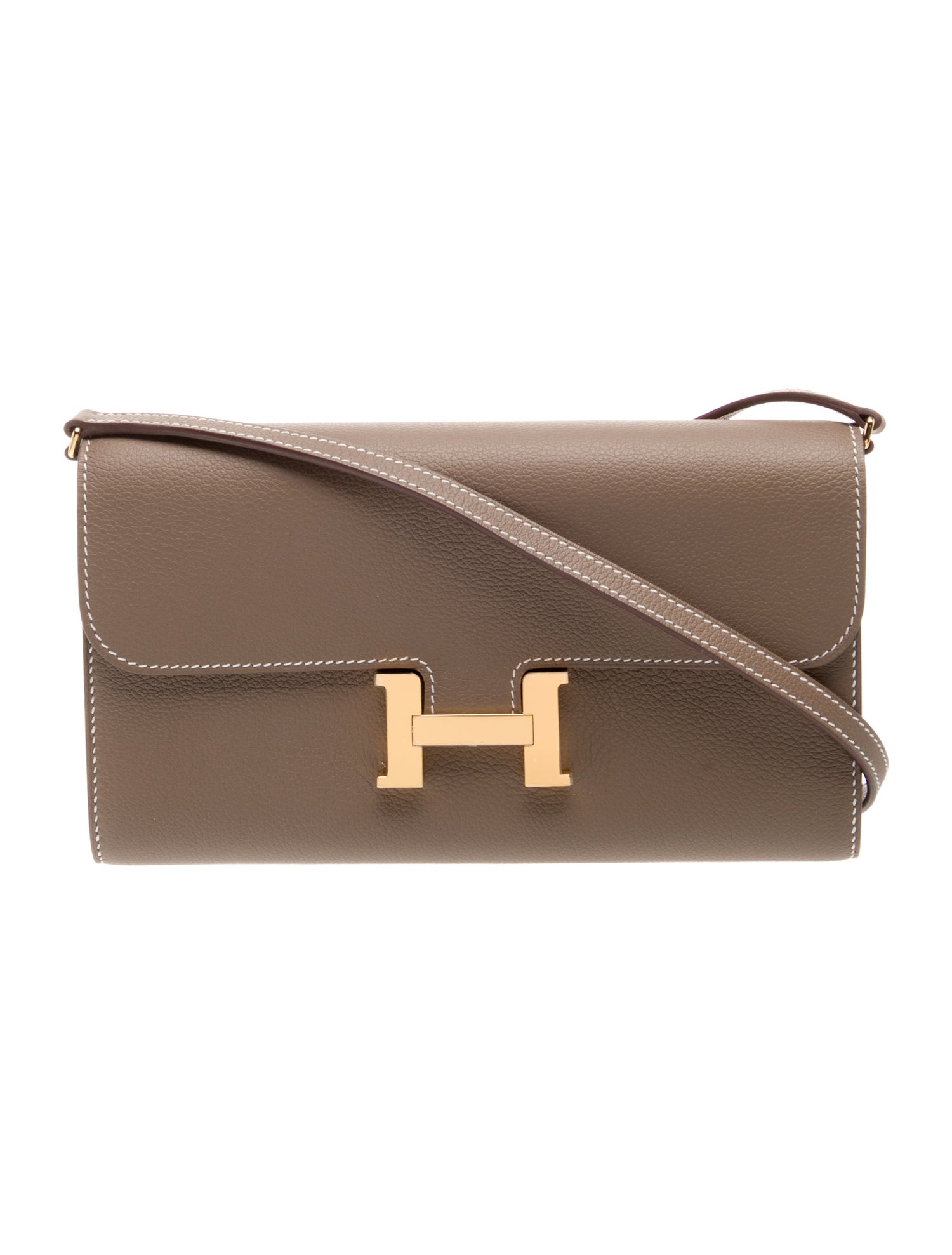 Hermès 2025 Evercolor Constance To-Go Wallet - Grey Crossbody Bags ...
