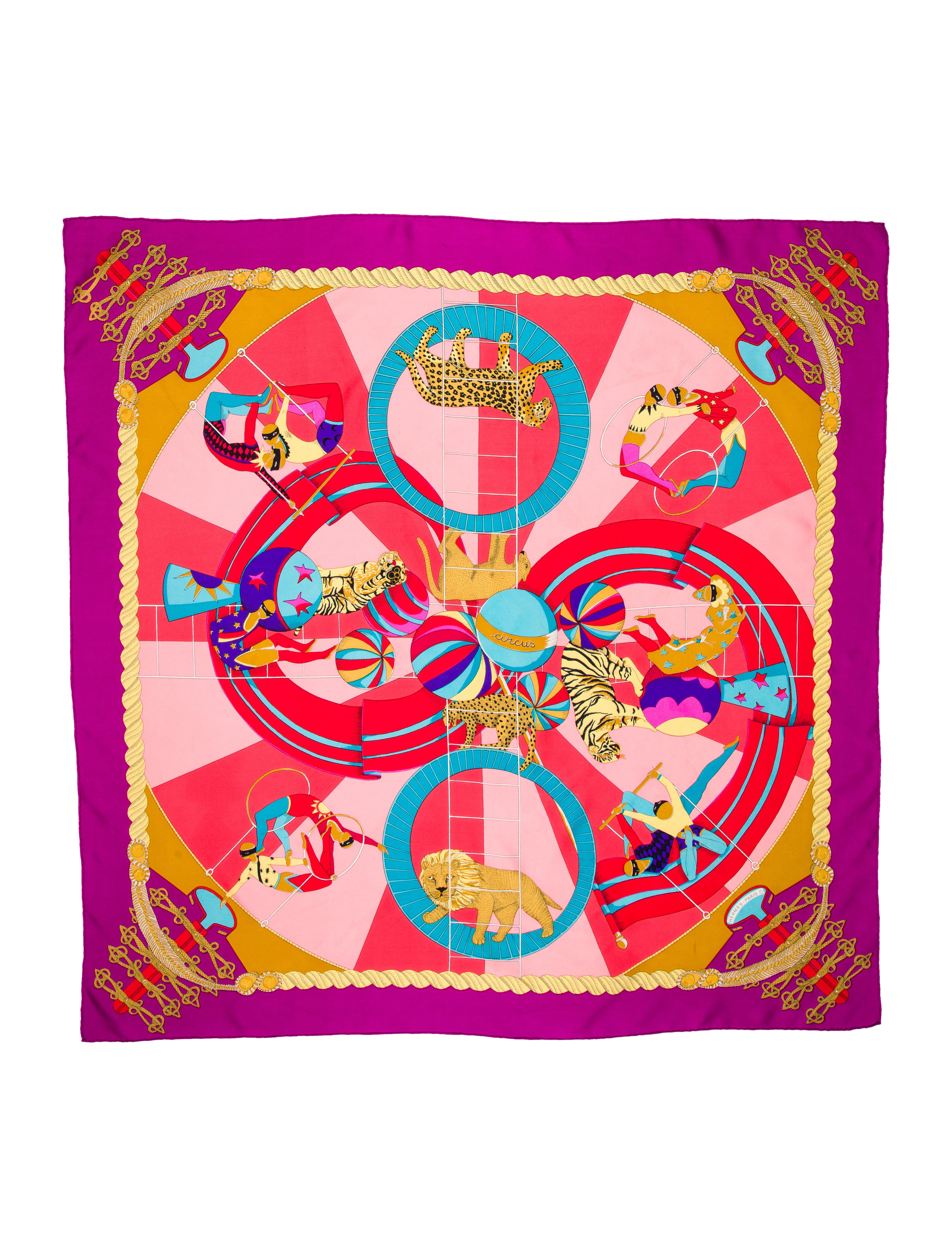 Hermès Circus Square Scarf - Purple Scarves and Shawls, Accessories ...