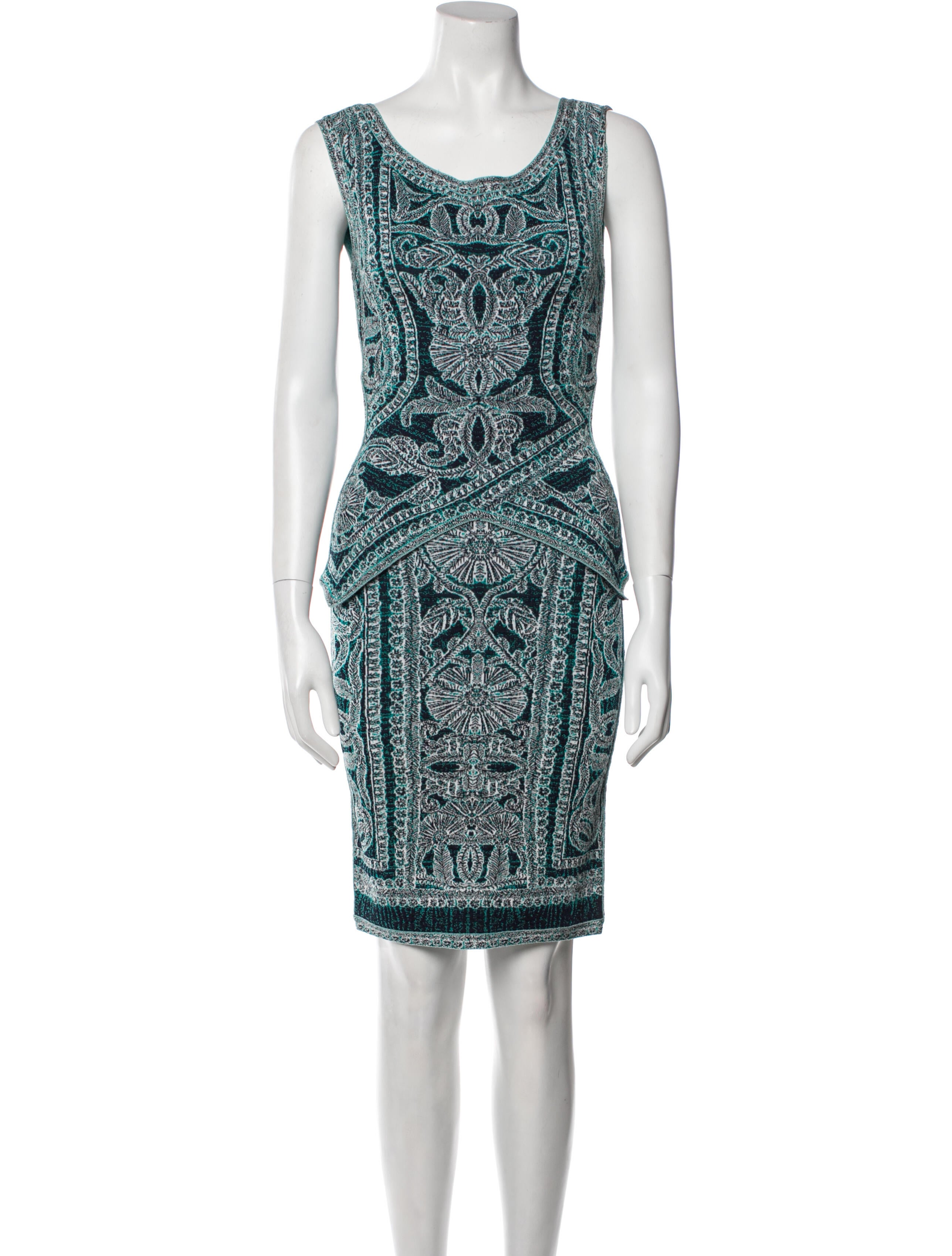 Herve Leger Printed Mini Dress - Blue Dresses, Clothing - HEV75259 ...