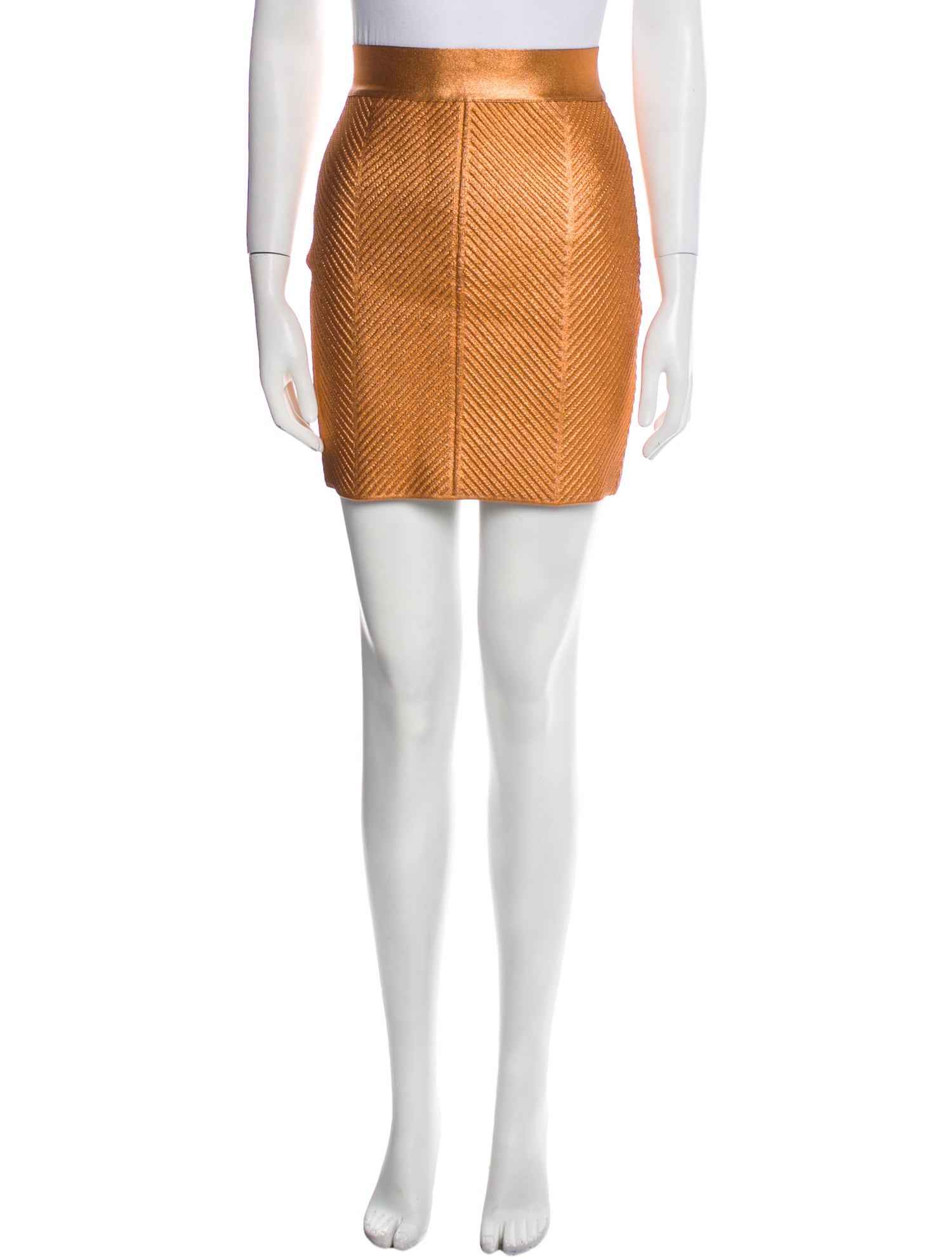 Herve Leger Mini Skirt w/ Tags - Gold Skirts, Clothing - HEV82888 | The ...