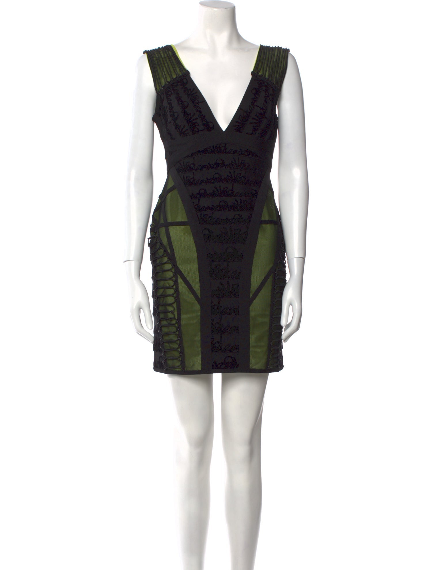 Herve Leger Printed Mini Dress - Black Dresses, Clothing - HEV94960 ...
