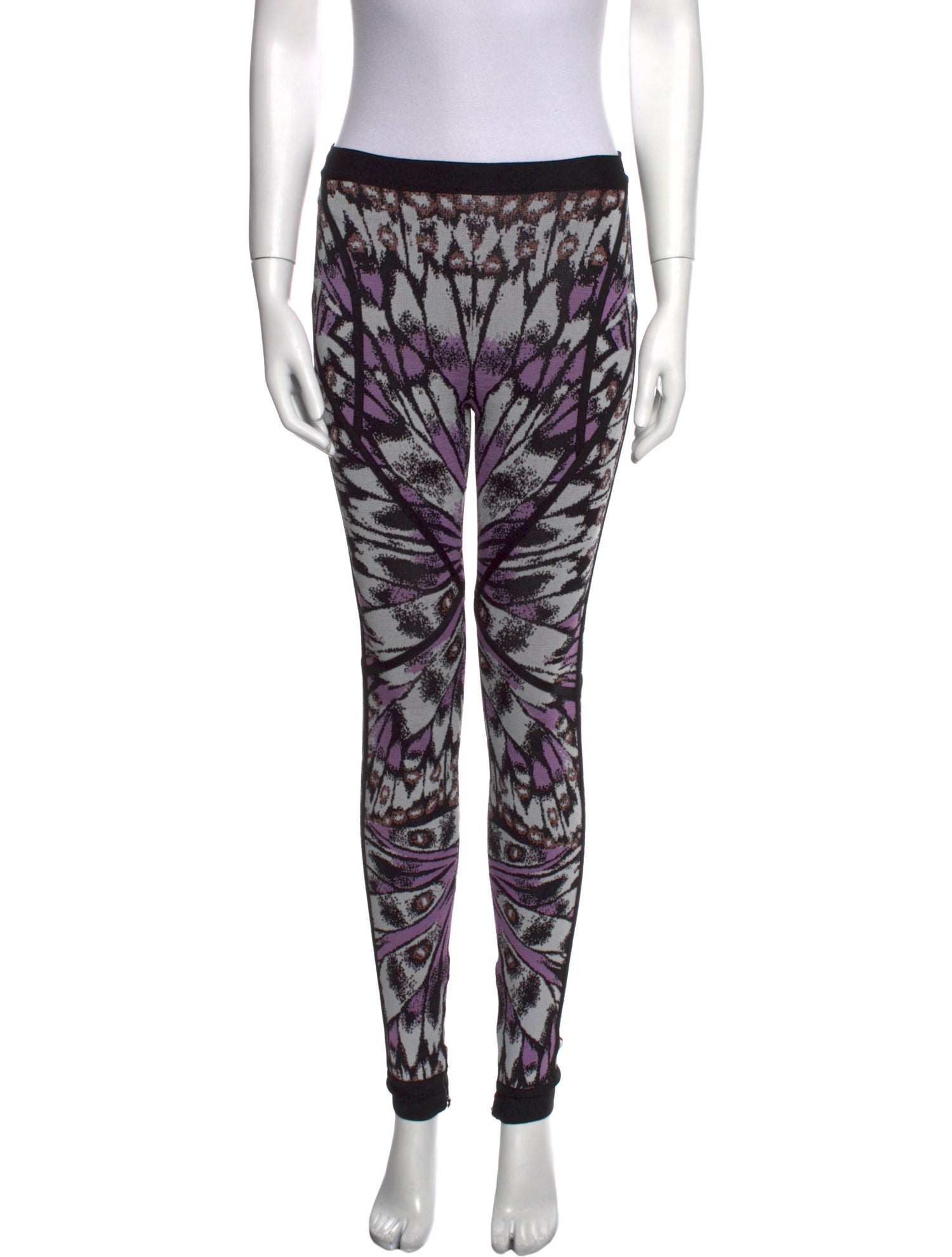 Herve Leger Printed Skinny Leg Pants - Black, 9.75" Rise Pants, Clothing - HEV96304 | The RealReal