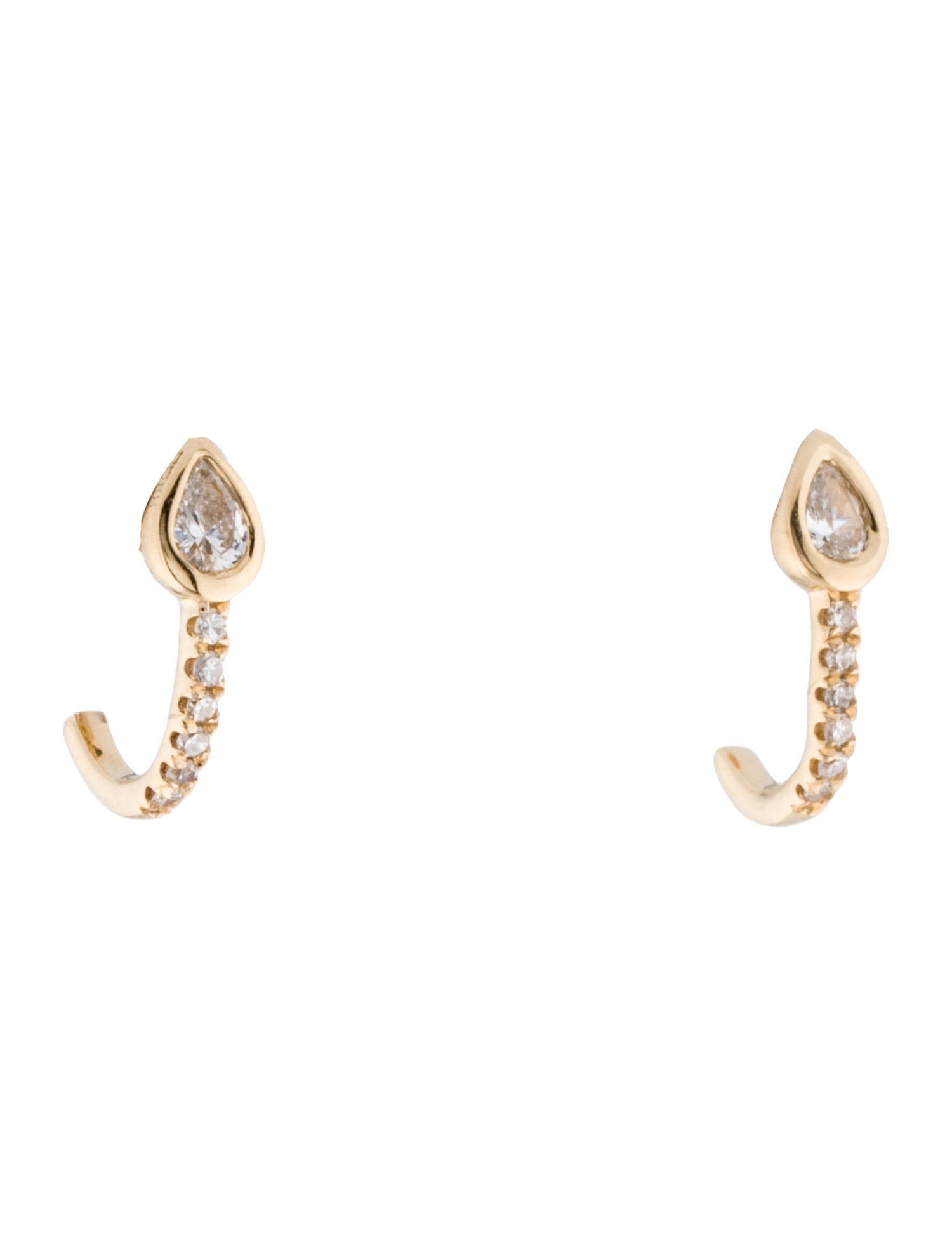 Ron Hami 14K Diamond Half-Huggie Earrings - 14K Yellow Gold Drop ...