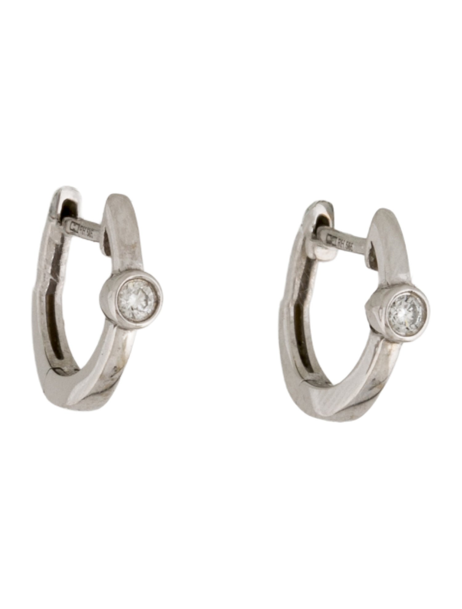 Ron Hami 14K Diamond Huggie Earrings - 14K White Gold Hoop, Earrings ...