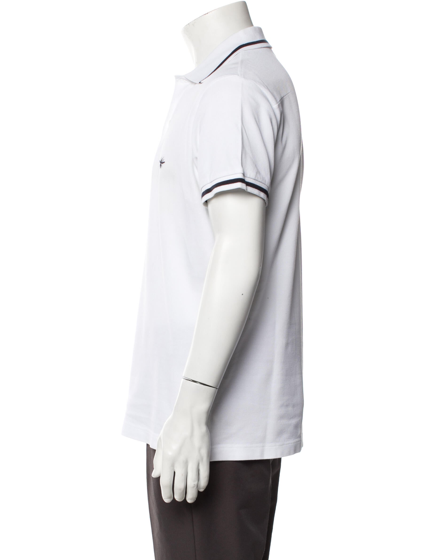 Dior Homme Bee Accent Collar Polo Shirt - White Polos, Clothing ...