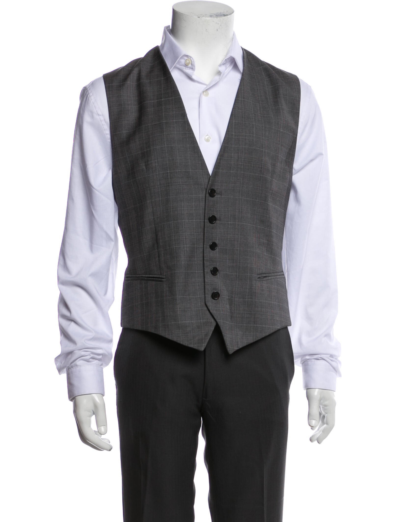 Dior Homme 2008 Plaid Print Suit Vest - Grey Suiting, Clothing ...