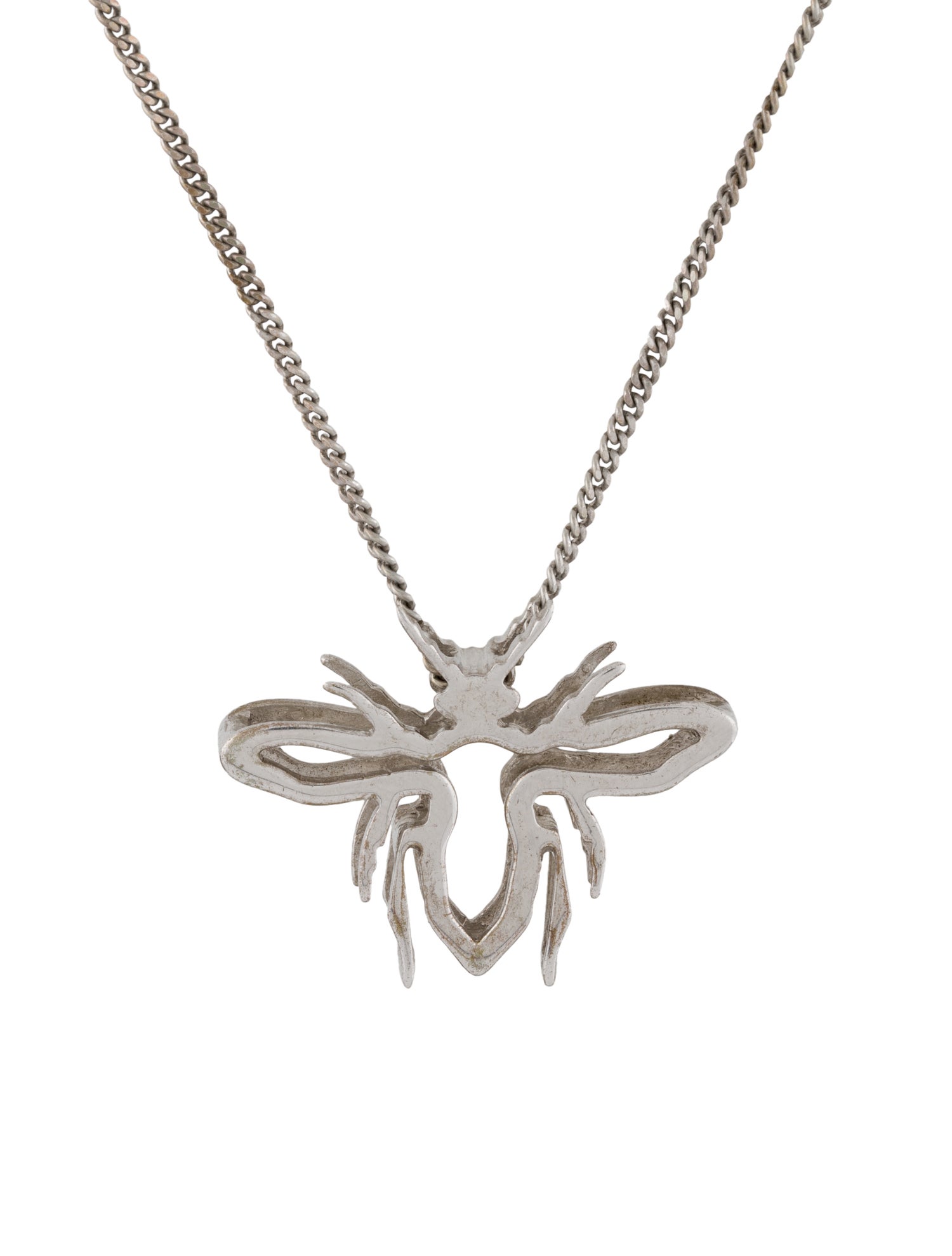 Dior Homme Vintage Bee Outline Pendant Necklace - Sterling Silver ...