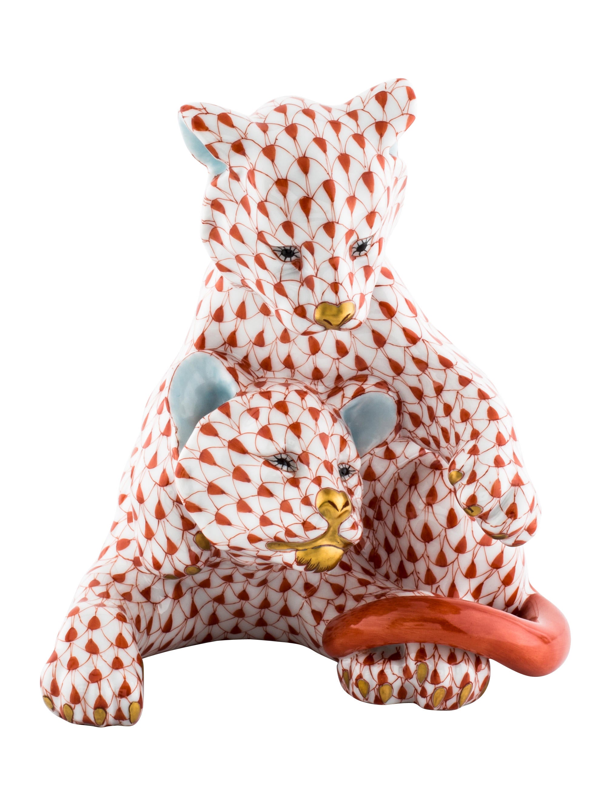 Herend Pair of Lion Cubs - Gold Decorative Accents, Decor & Accessories ...