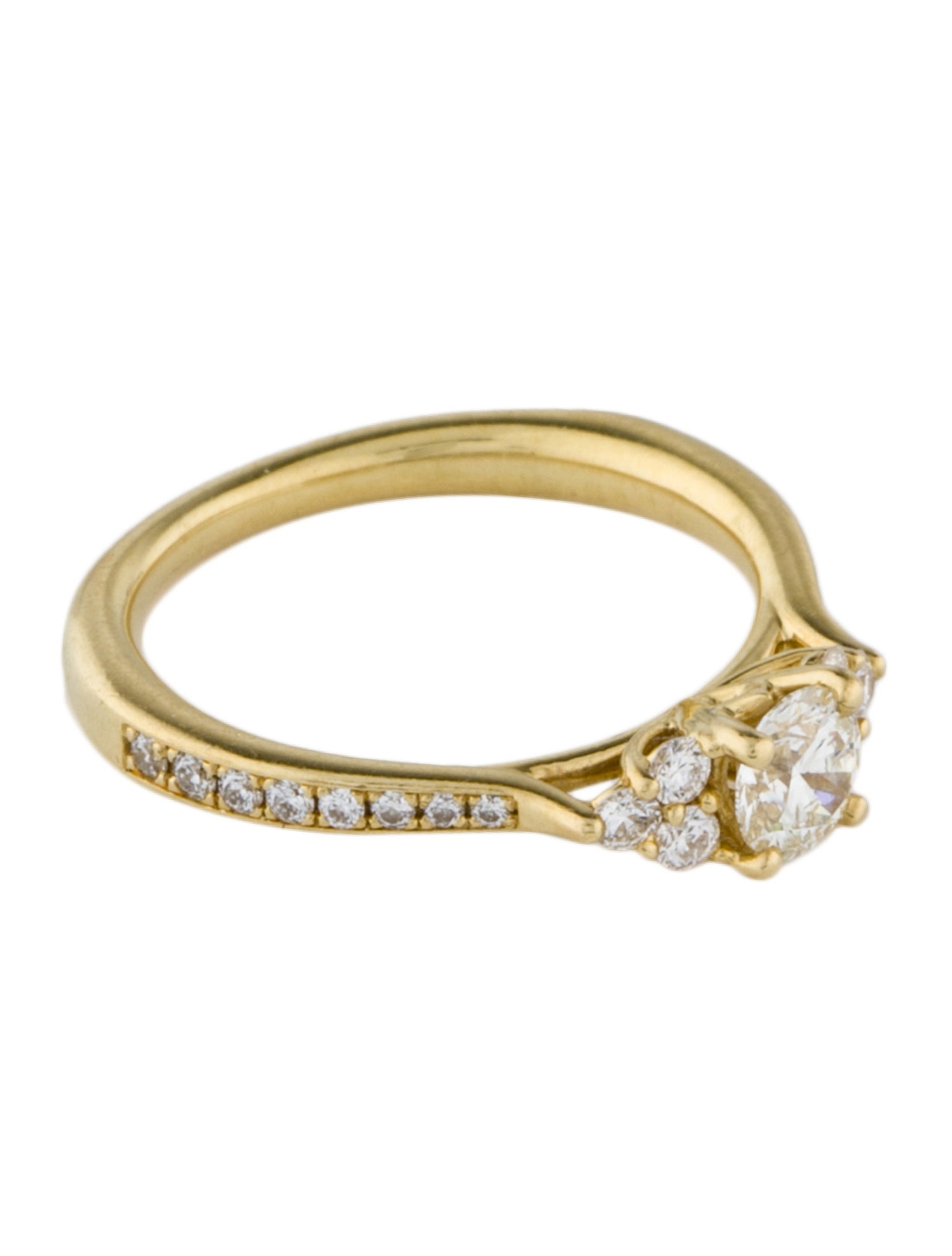 Hearts on Fire 18K Diamond Felicity Queen Anne Engagement Ring - 18K Yellow Gold Engagement Ring ...