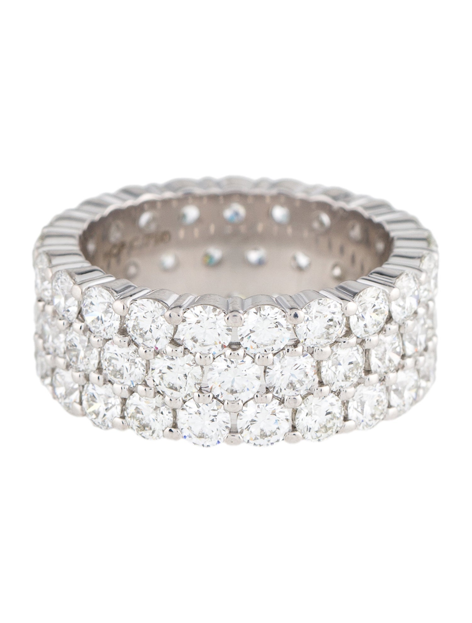 Hearts on Fire 18K 5.60ctw Diamond Triple Row Eternity Band Ring - Band ...