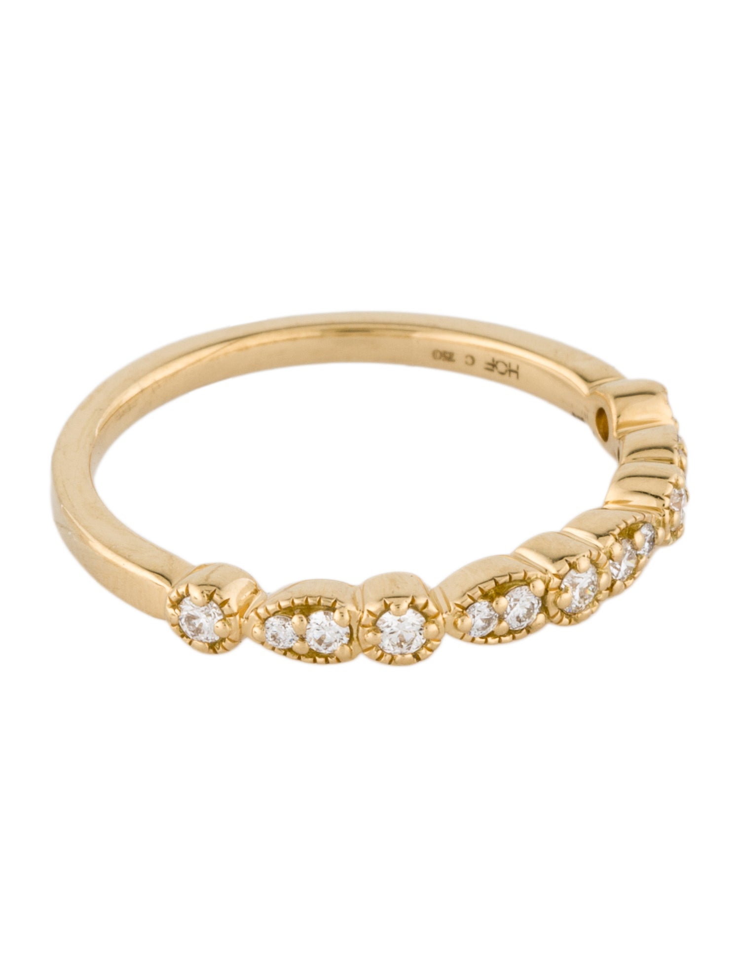 Hearts on Fire 18K Diamond Isabelle Teardrop Milgrain Band - 18K Yellow ...